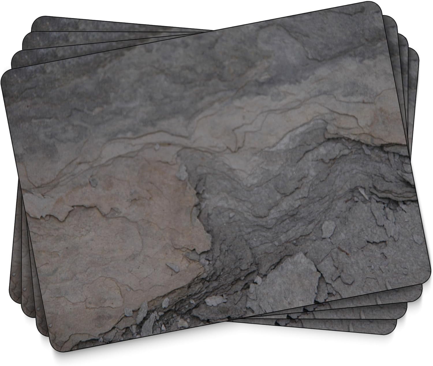 Pimpernel Midnight Slate Placemats - Set of 4 Patterned Stone Dining ...