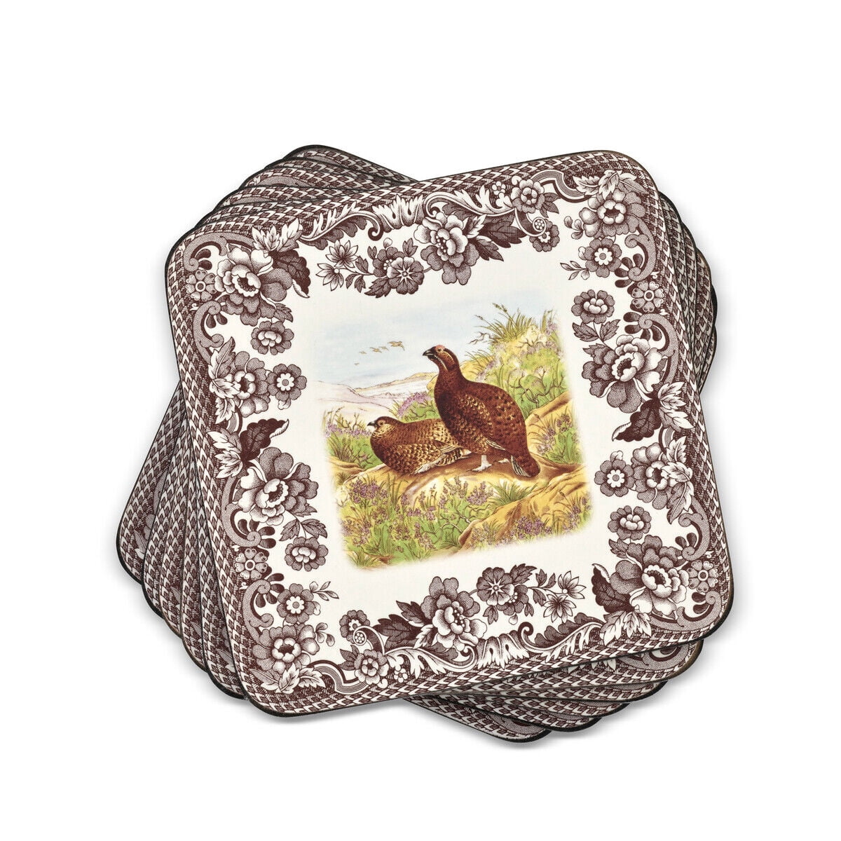 Pimpernel Woodland 4 Inches Sq. Cork-Backed Board Coasters, Set of 6 ...