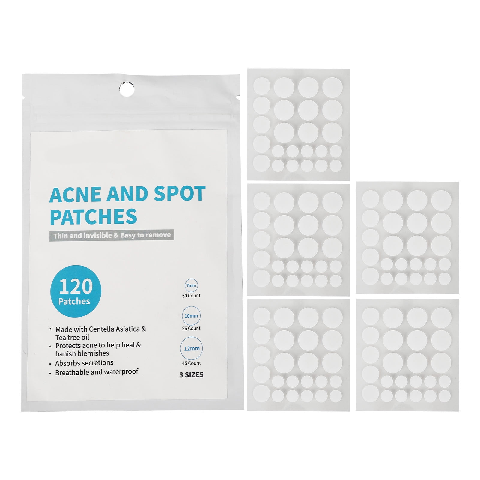 Pimple Patch, 3 Size Concealing 120 Stickers Pimple Covering Patch ...