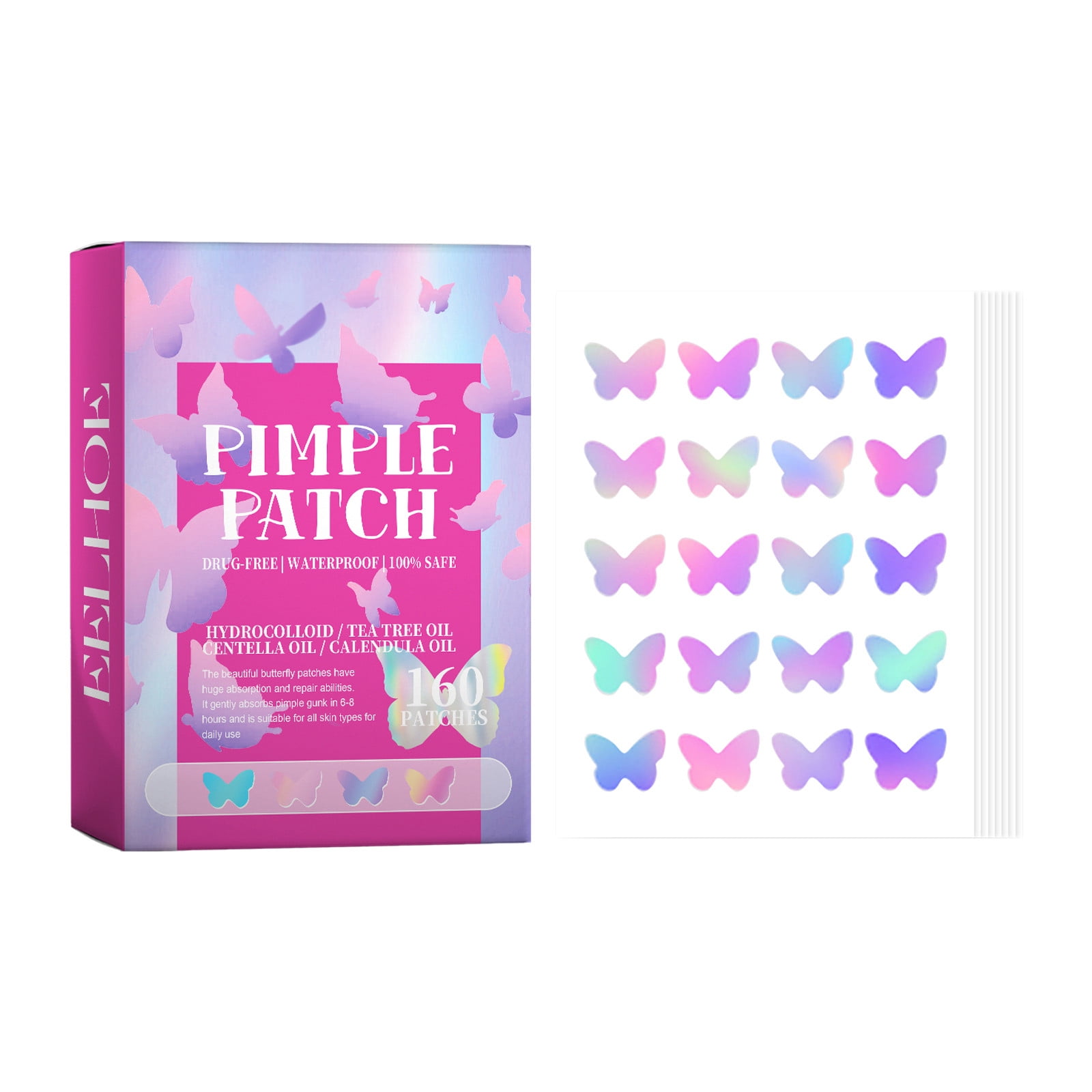 Pimple Patch For Face (160 Pack) Hydrocolloid With Oil And Calendula ...