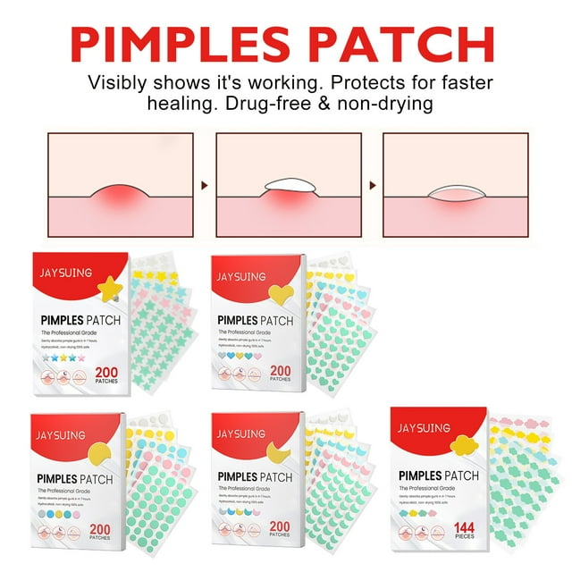 Pimple Patches for Face,200 Counts Acne Patches,Hydrocolloid Patches ...
