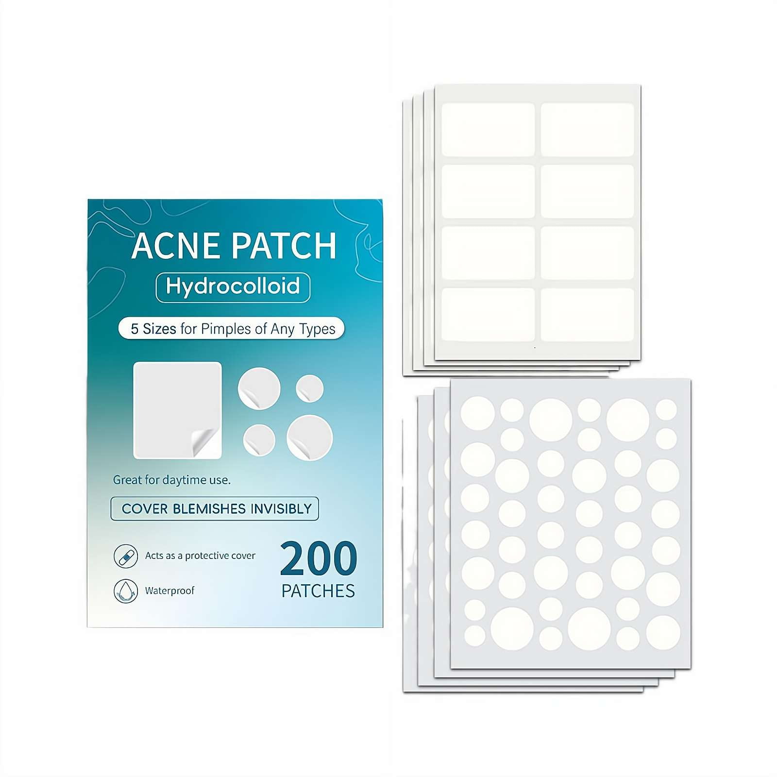 Pimple Patches for Face, 200 Counts Acne Patches, Hydrocolloid Patches ...