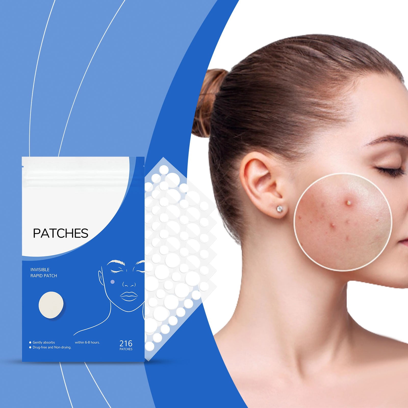Pimple Patches for Face Hydrocolloid Acne Patches, Invisible Zit ...