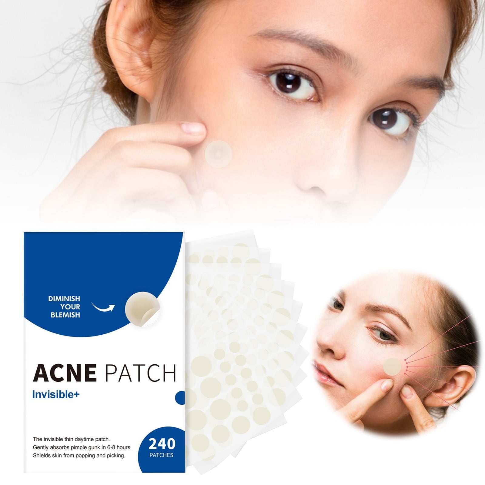 Pimple Patches for Face, Hydrocolloid Acne Patches with Tea Tree Oil ...