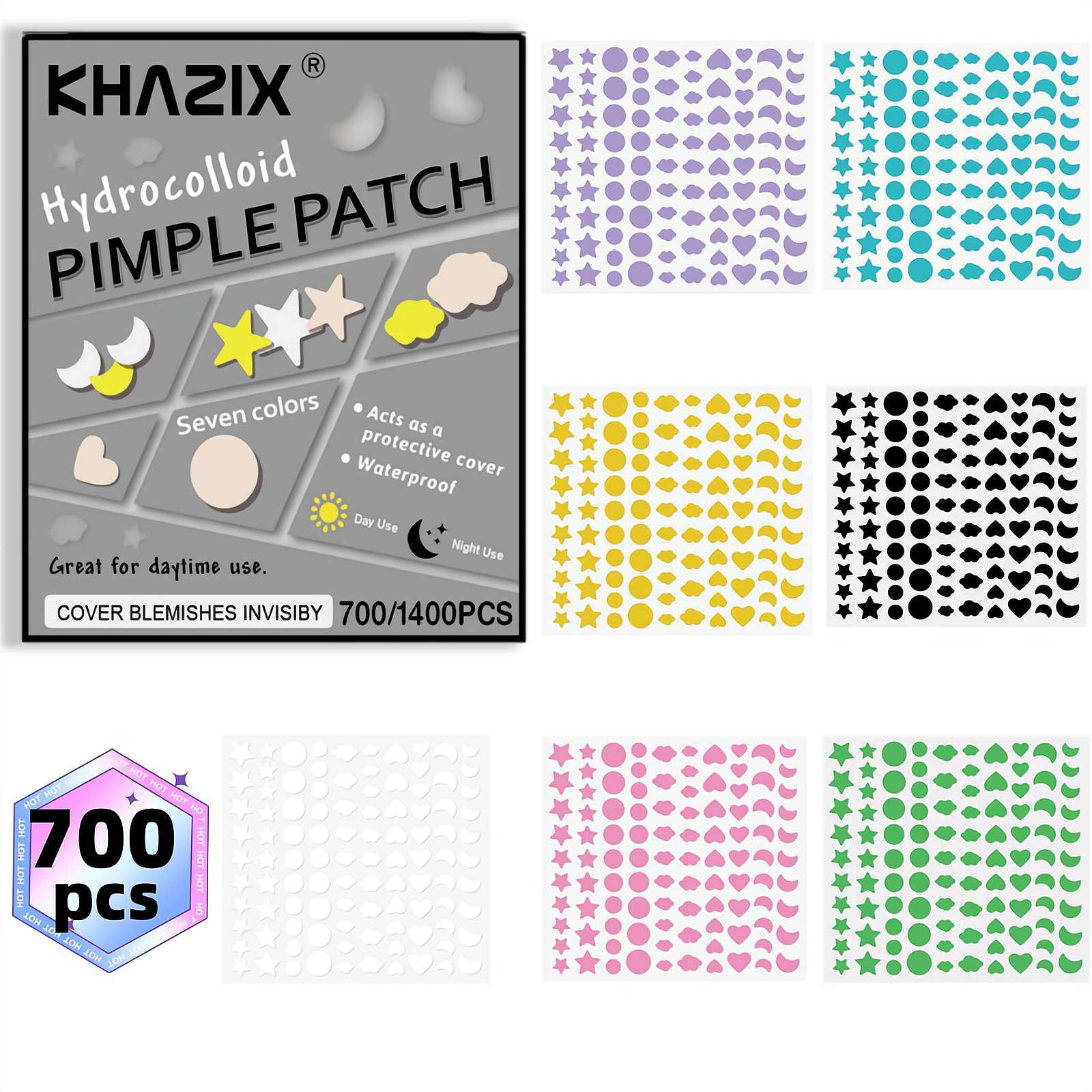 Pimple Patches for Face, Hydrocolloid Acne Patches, Cute Colorful Star ...
