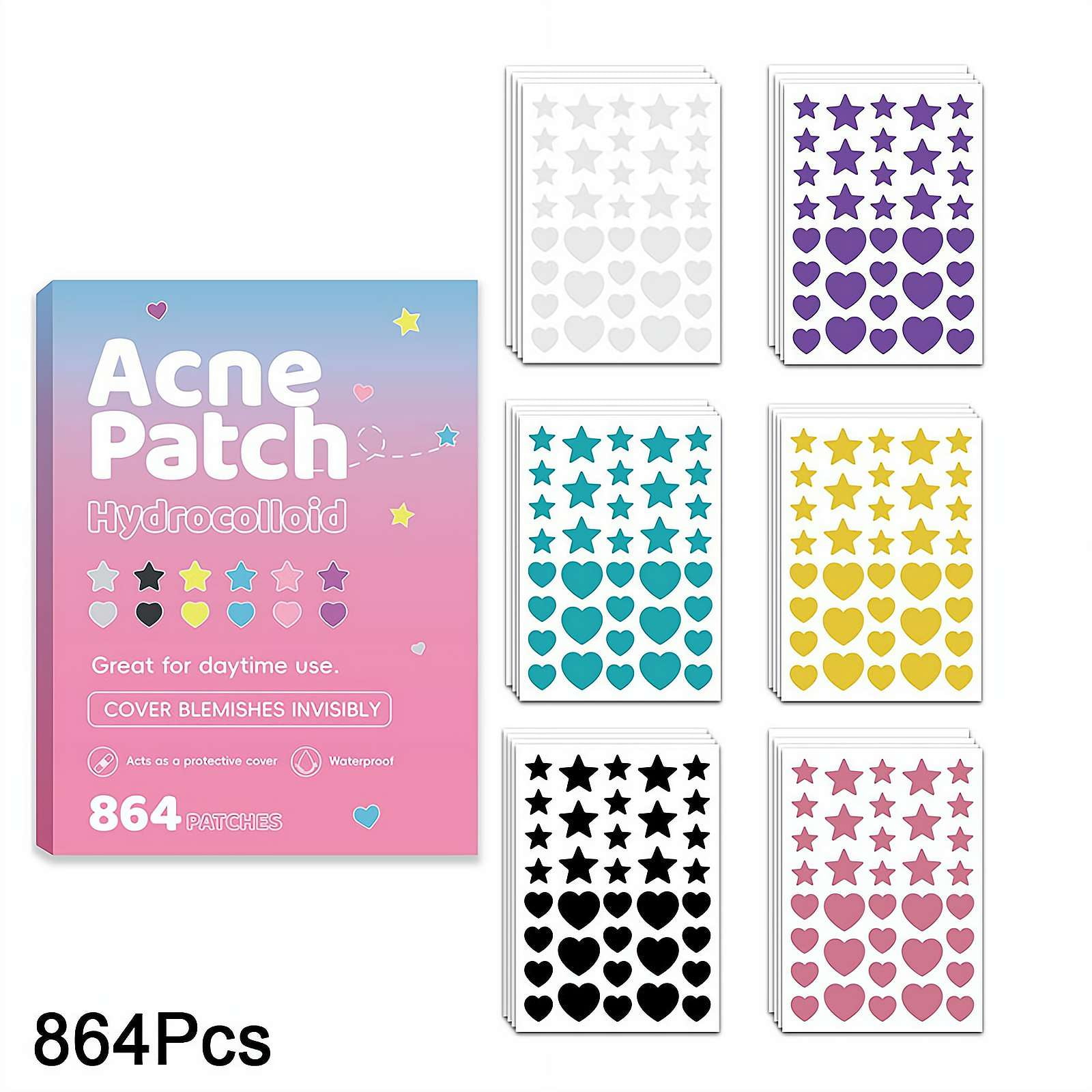 Pimple Patches for Face, Hydrocolloid Acne Patches, Cute Star Zit ...