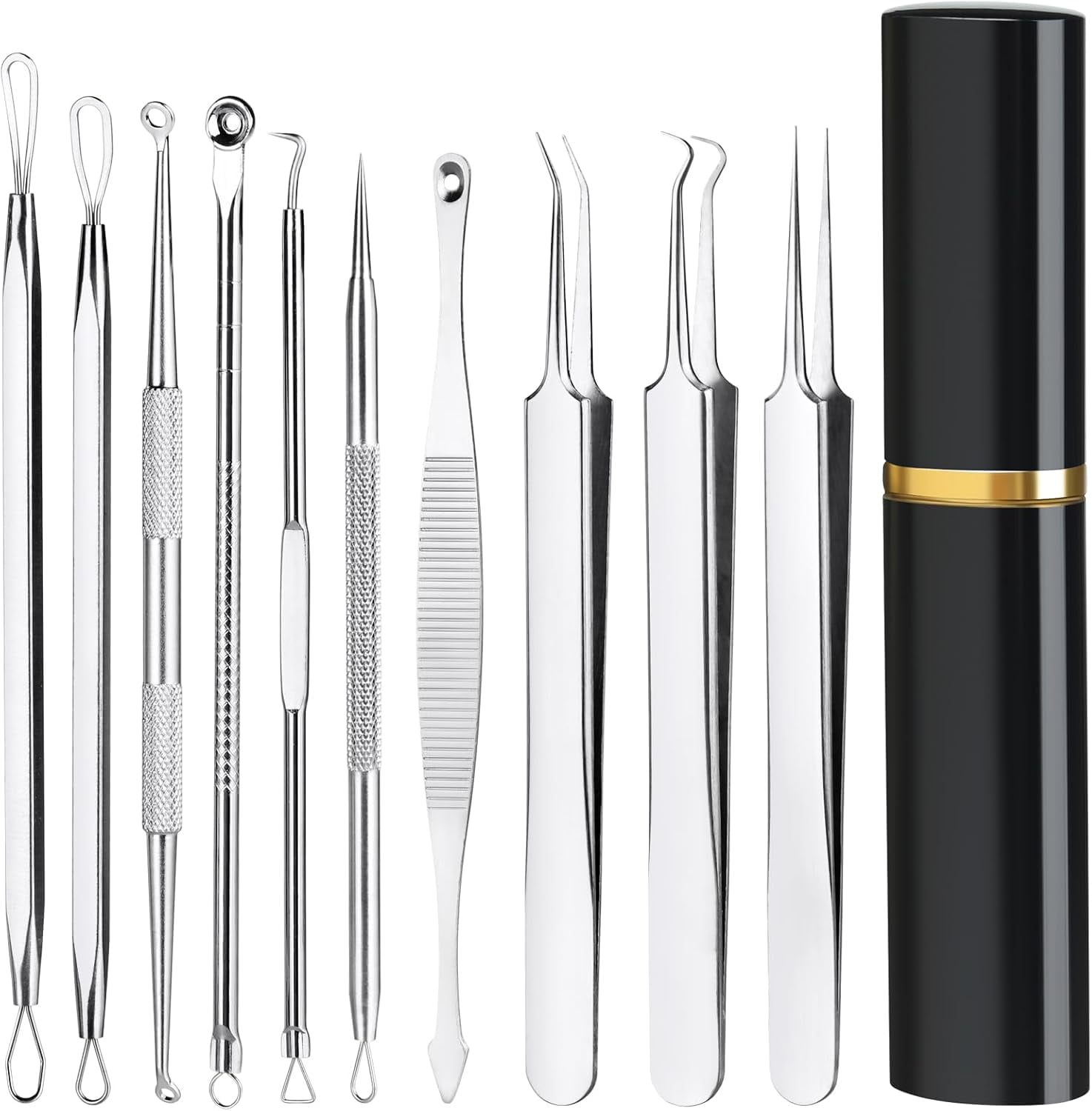 Pimple Popper Tool Kit,10 Pcs Professional Blackhead Remover Comedones ...