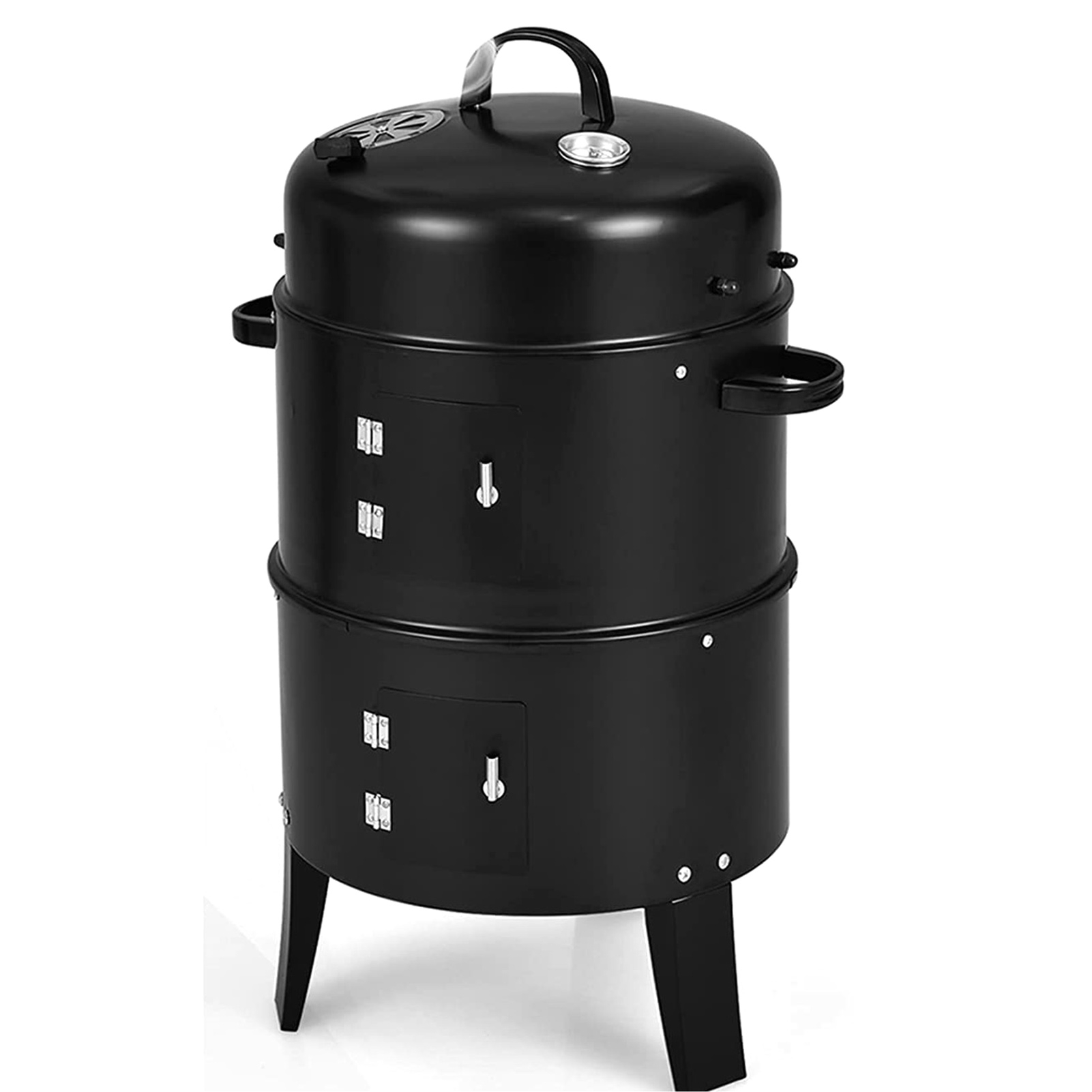 Pimsoran Side Handle Detachable Barbecue Stove with Thermometer Vent 3 ...