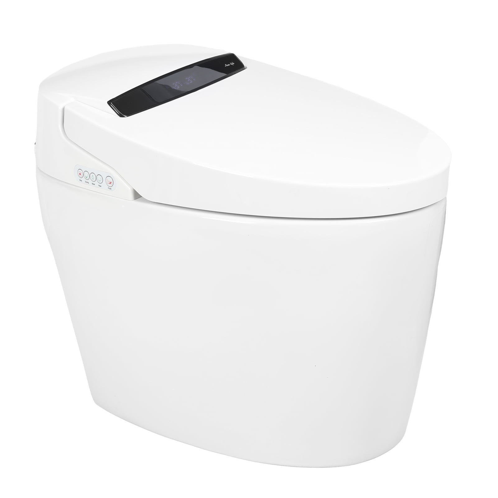 Pimsoran Smart Toilet, Automatic Flush One Piece Bidet Toilet, Electric ...