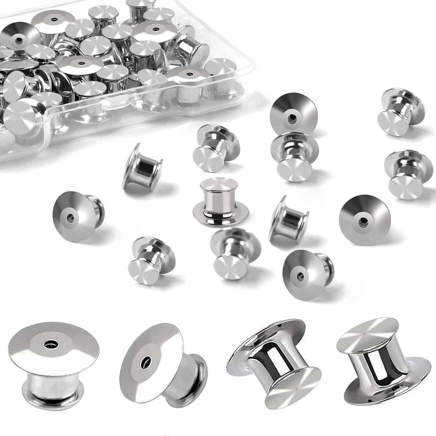 Pin Backs, 50PCS Metal Locking Pin Backs, Pin Back Locking Can Be Used ...