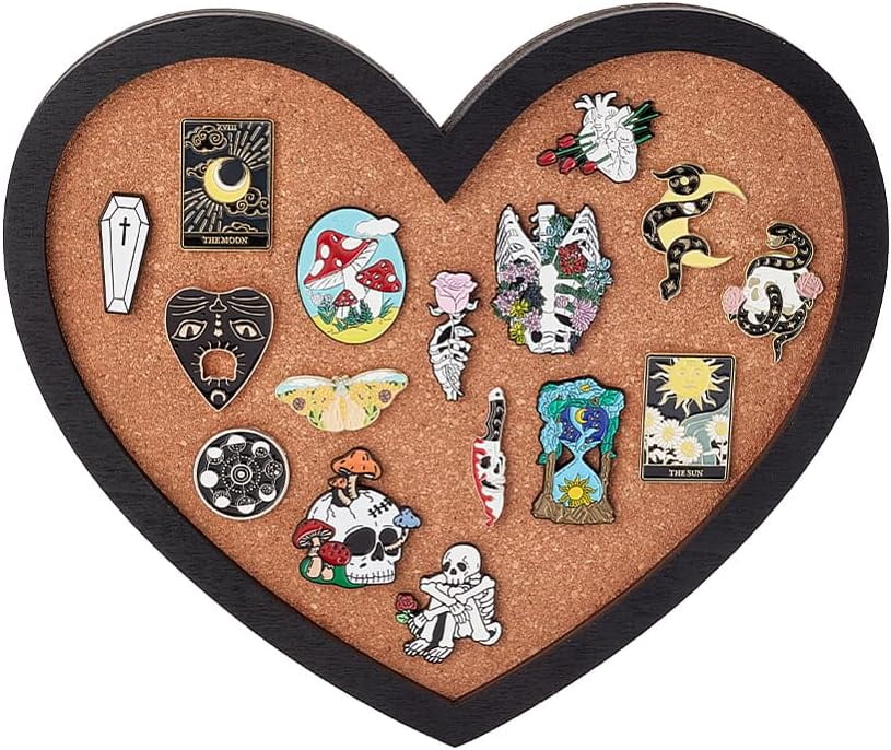 Pin Board Heart Cork Board Bulletin Display Board 0.8" Thick Wall ...