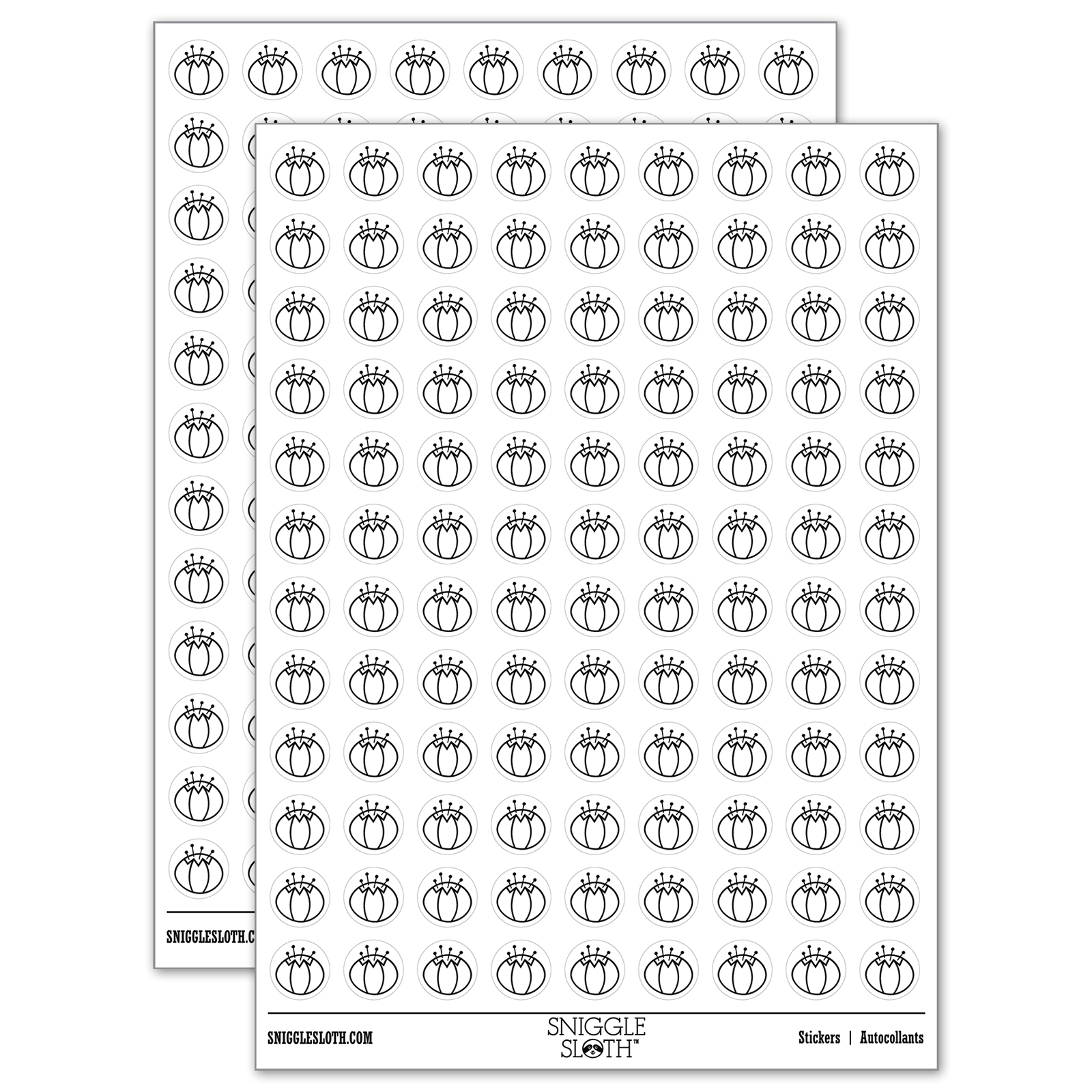 Pin Cushion Sewing 200+ Round Stickers - White - Gloss Finish - 0.50 ...