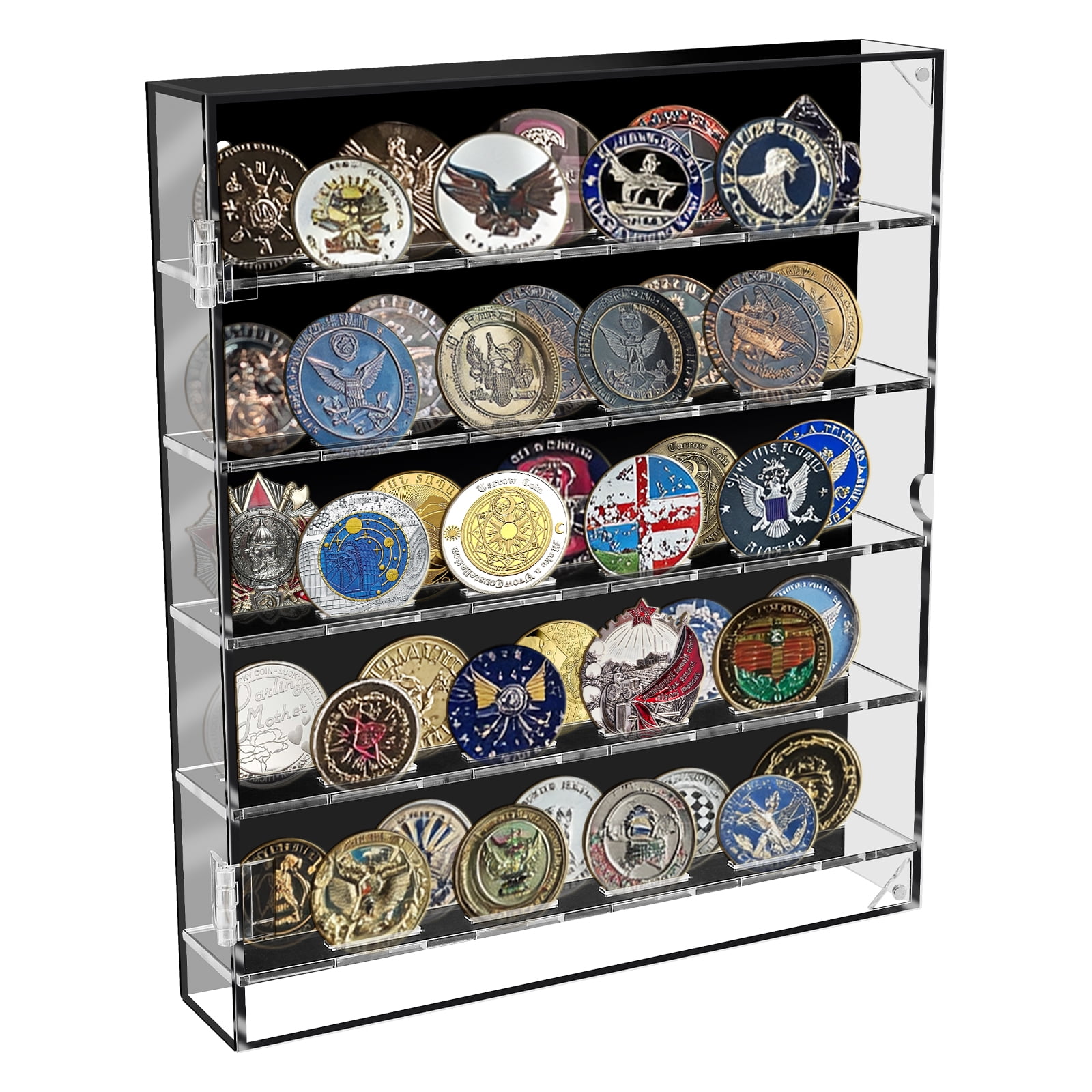 Pin Display Case Acrylic Badge Organizer Transparent Coin Display Case ...