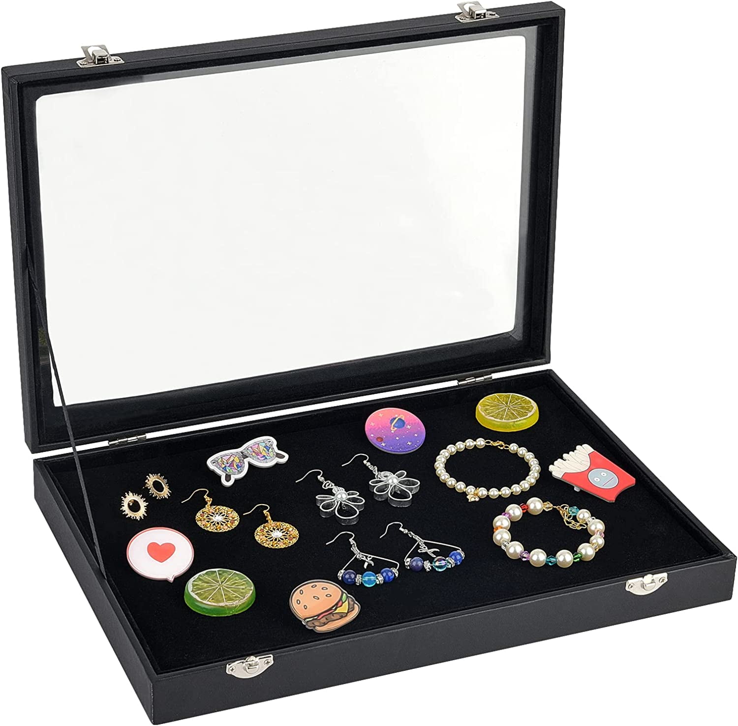 Pin Display Cases 13.8x9.4x2 Inch Badge Storage Showcase Display Boxes ...
