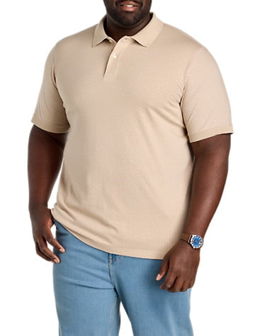 Pin Dot Printed Polo Shirt Oatmeal Print 3XL - Walmart.com