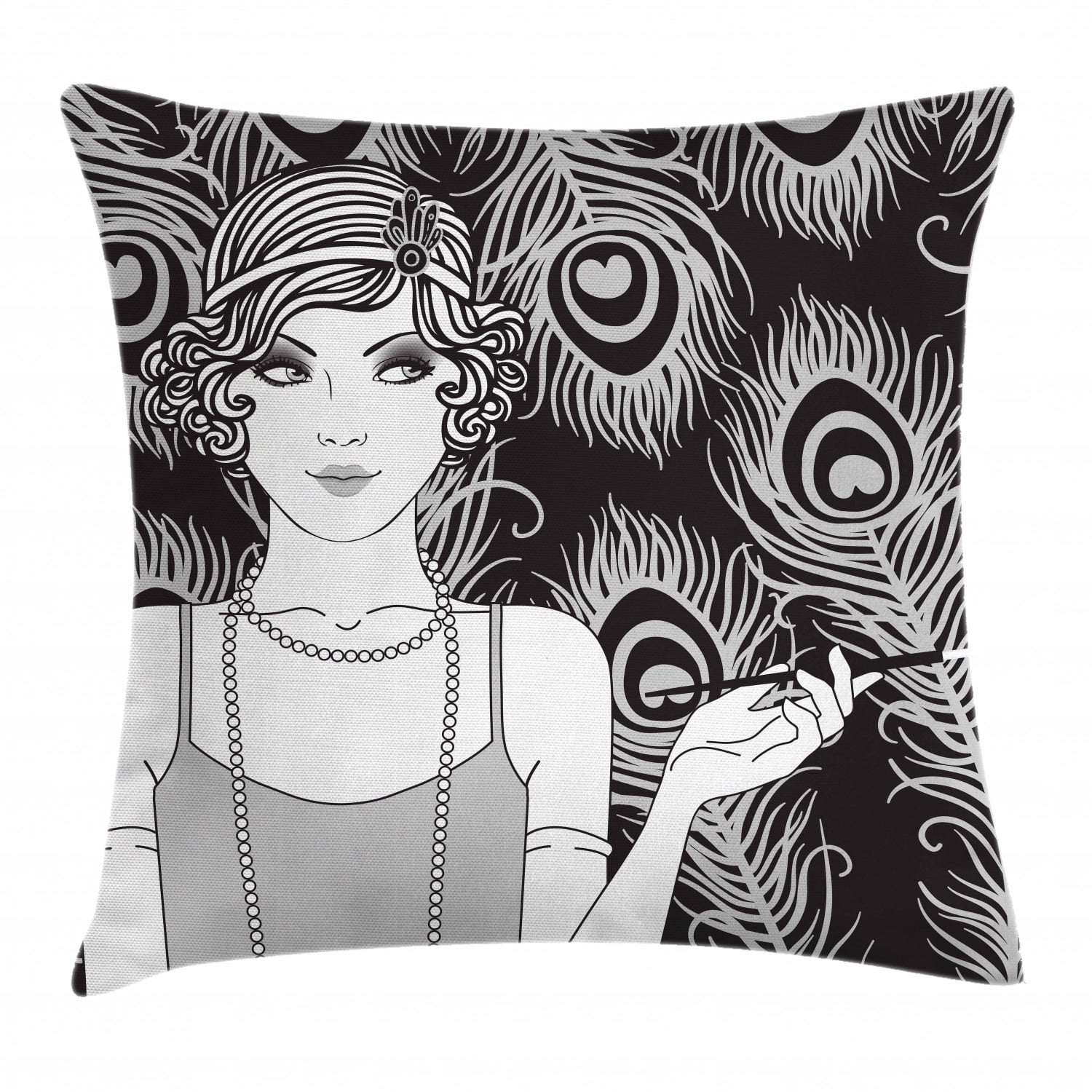 Pin up Girl Throw Pillow Cushion Cover, Retro Style Party Concept and a ...
