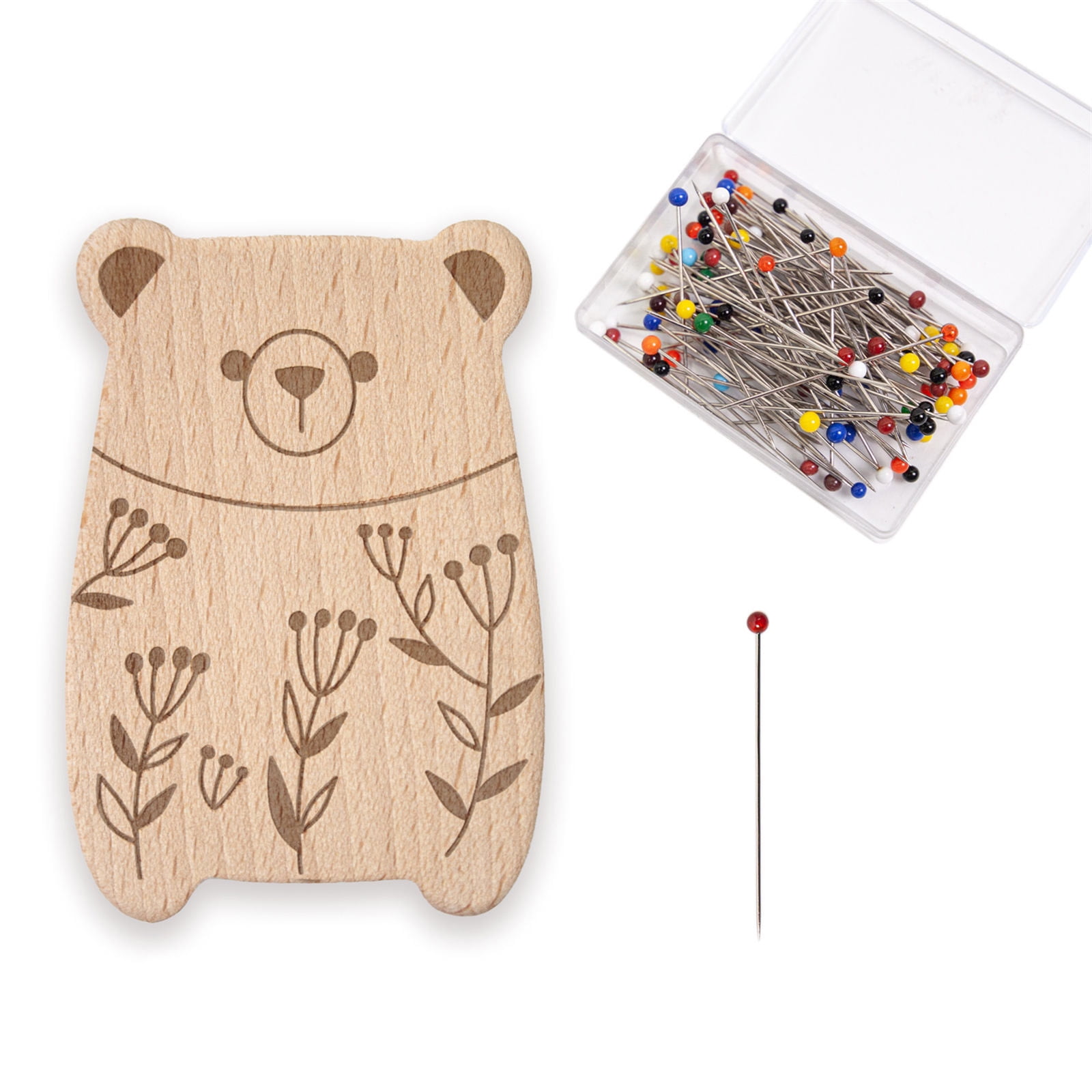 Pin Holder with 100Pcs Long Quilting Pin for Sewing Clothing ...