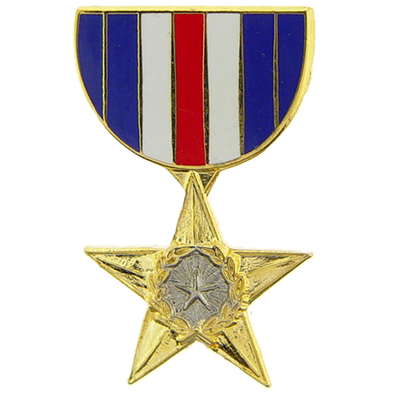 Silver Star Medal Pin 1 3/16" - Walmart.com
