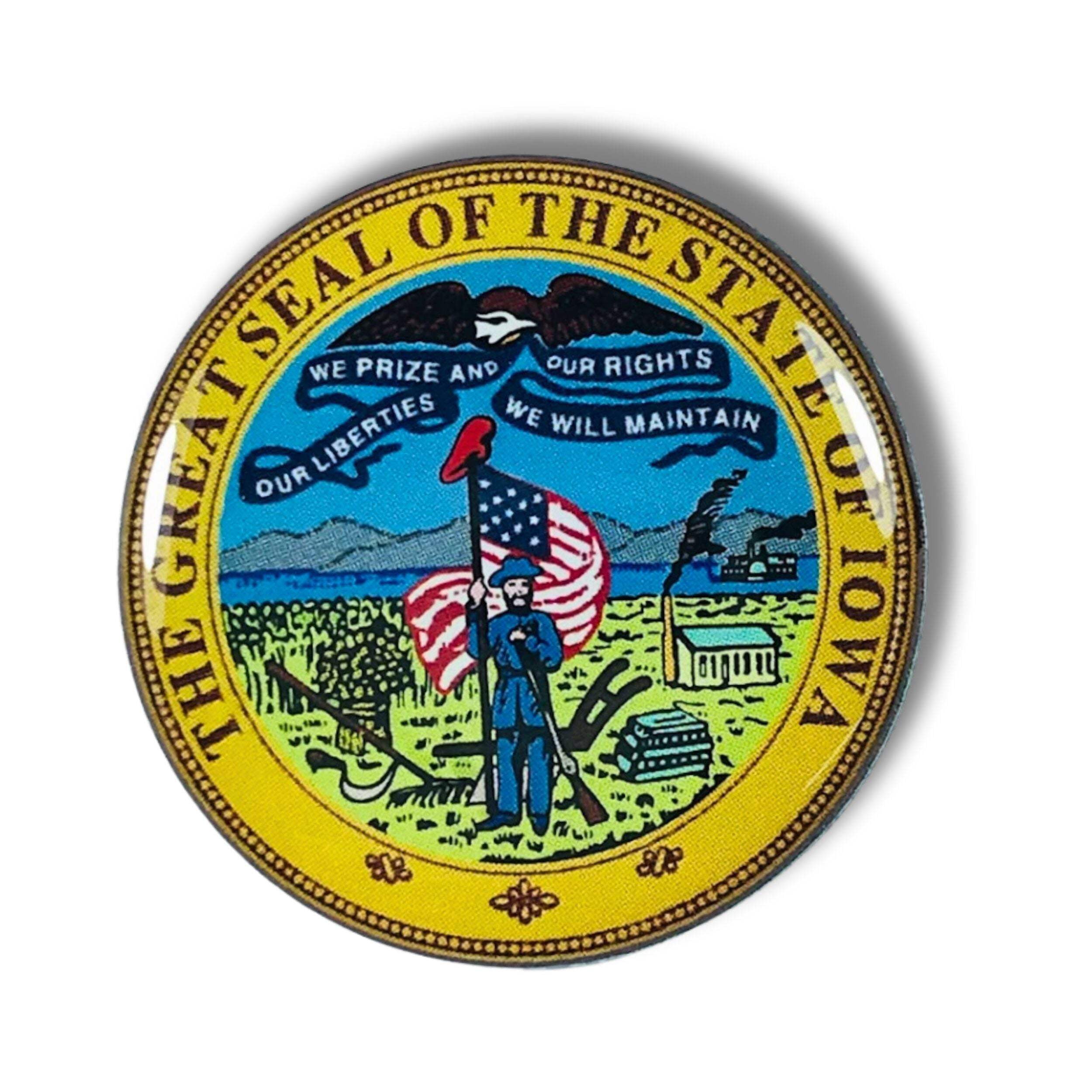 Pin - State Seal Iowa - USA | Lapel Pin Accessory, Jacket Hat Decor ...