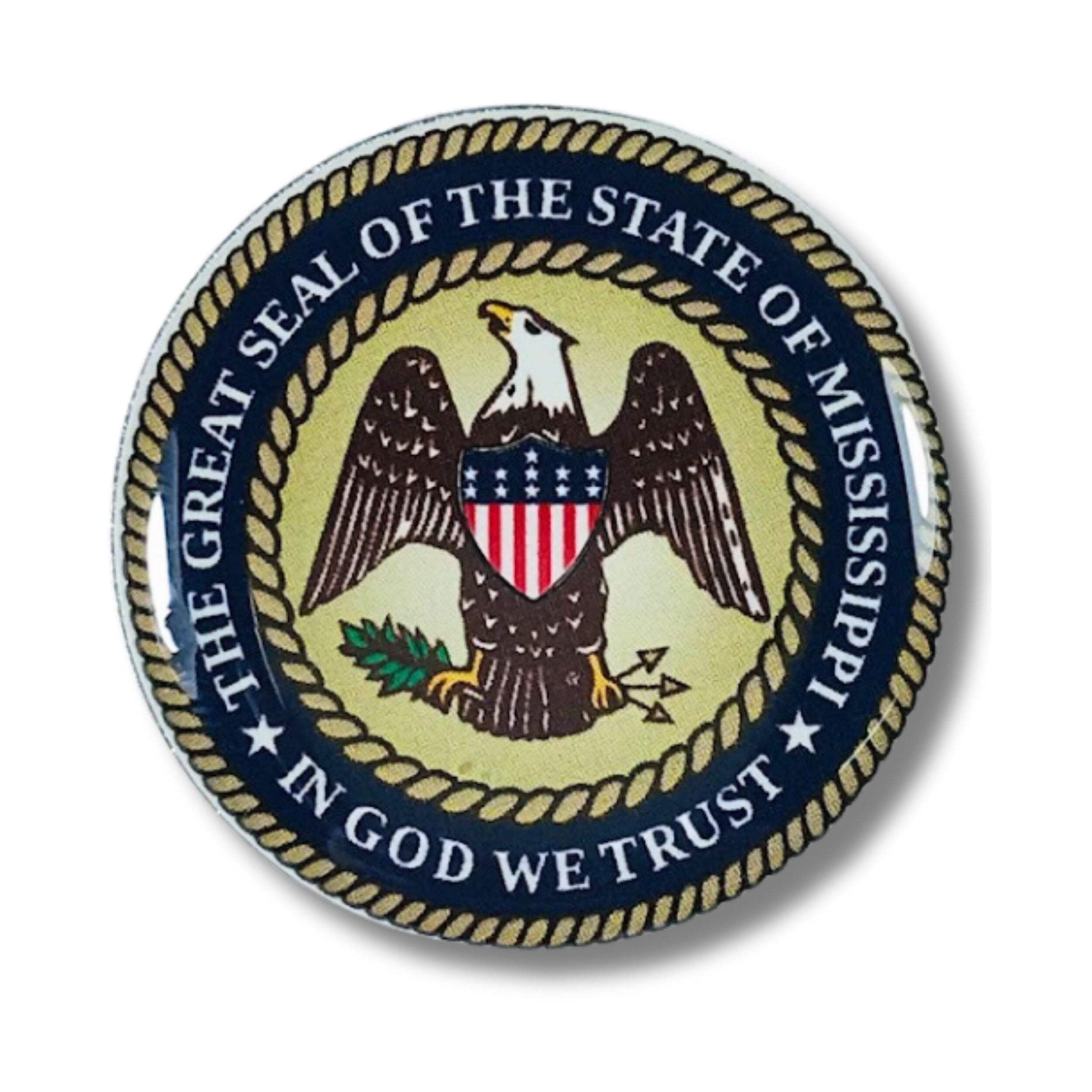 Pin - State Seal Mississippi - USA | 1.18-Inch (3 cm) Pin for Hats ...