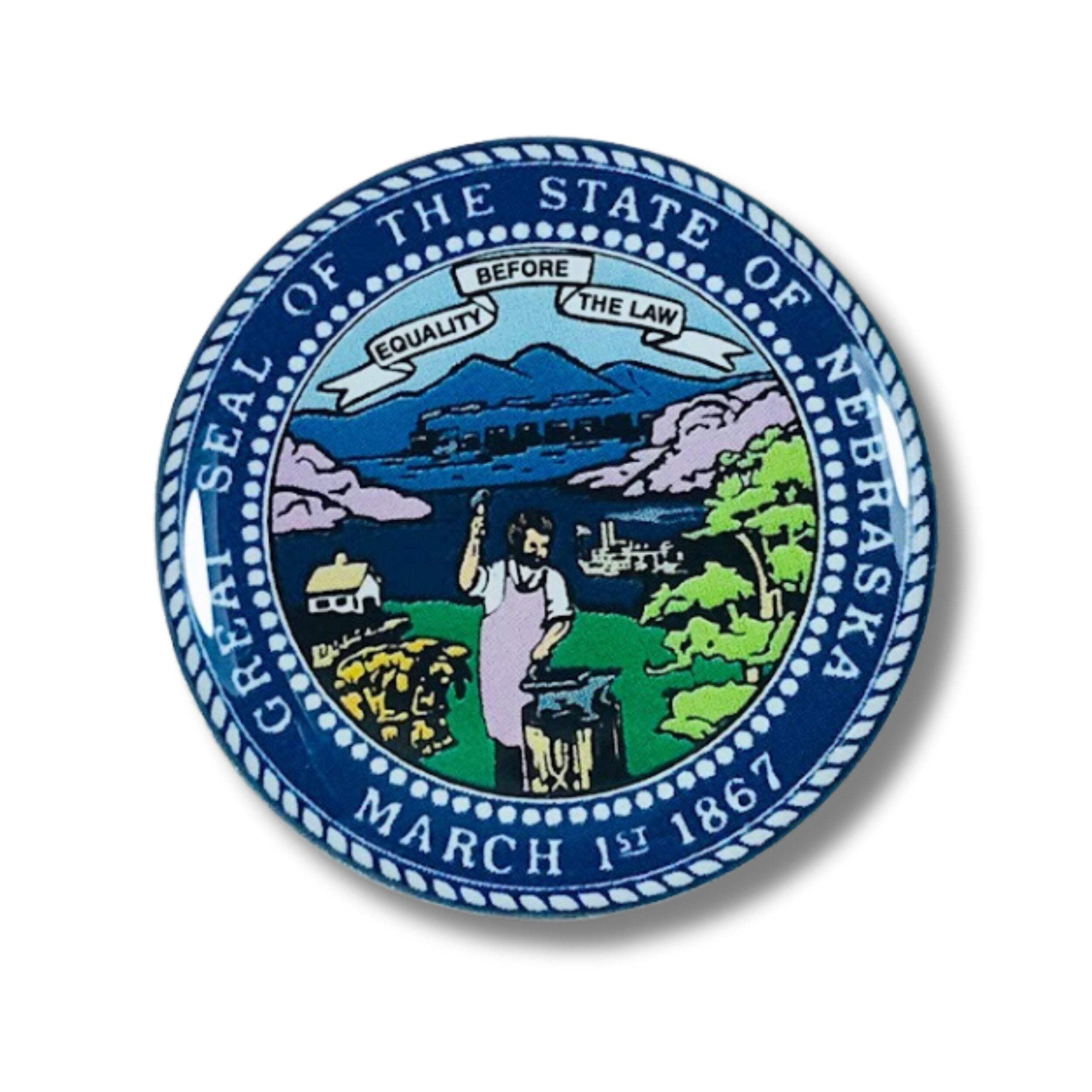 Pin - State Seal Nebraska - USA | 1.18-Inch (3 cm) Pin for Hats, Bags ...