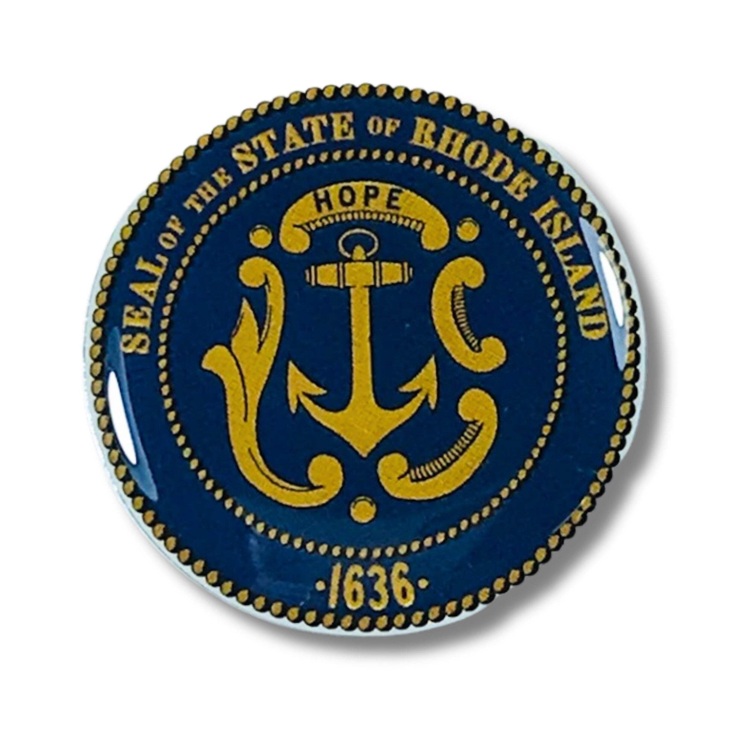 Pin - State Seal Rhode Island - USA | Lapel Pin Accessory, Jacket Hat ...