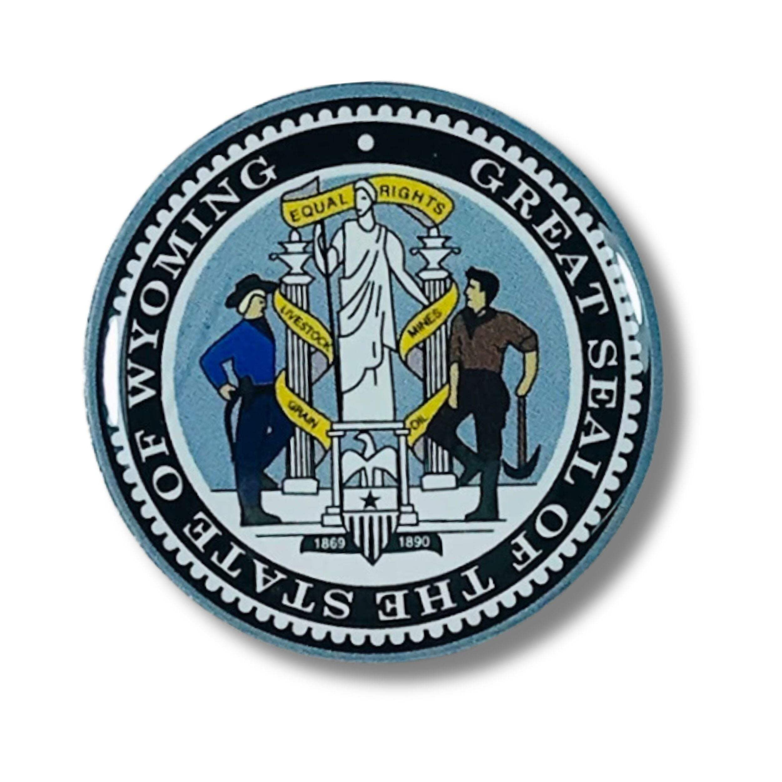 Pin - State Seal Wyoming - USA | 1.18-Inch (3 cm) Pin for Hats, Bags ...