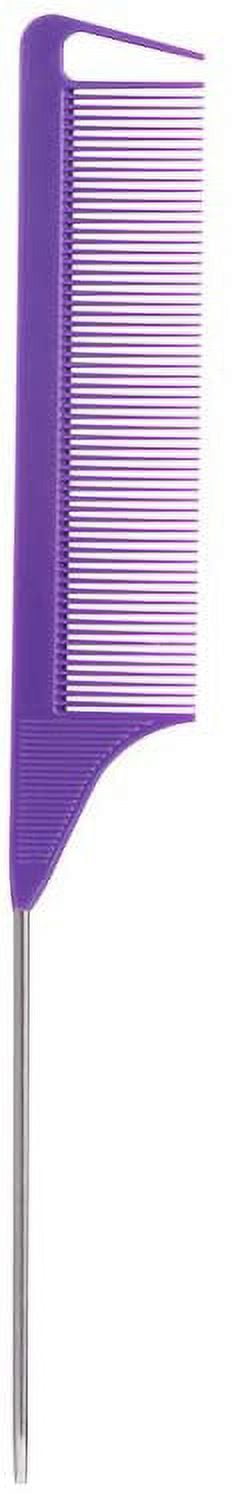 Pin Tail Combs, Anti-Static Fine-Tooth Metal Pin Hair Brush Portable Hairdressing Straight ...