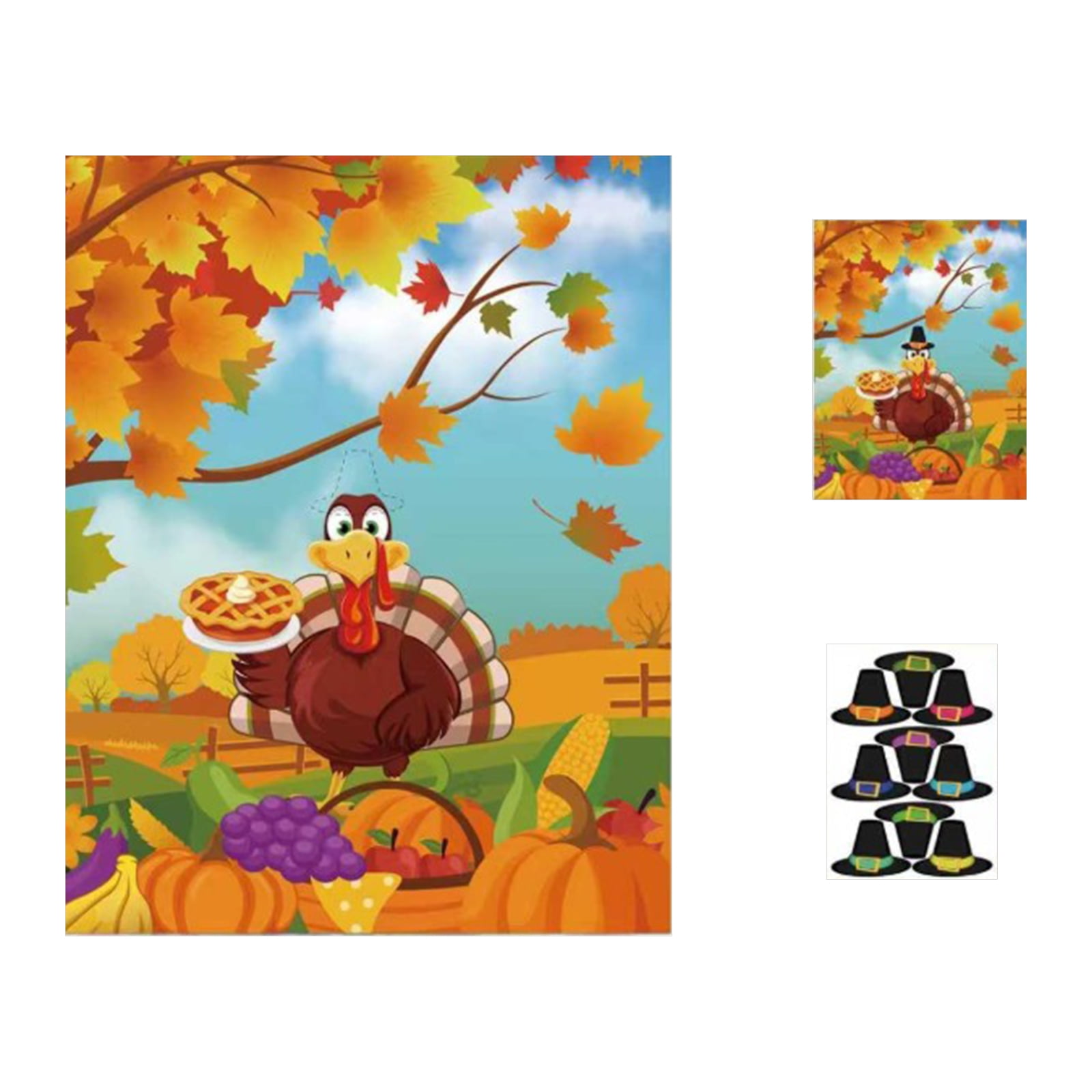 Pin The Hat Turkey Game - Thanksgiving Party Activities For Kids, Fall ...