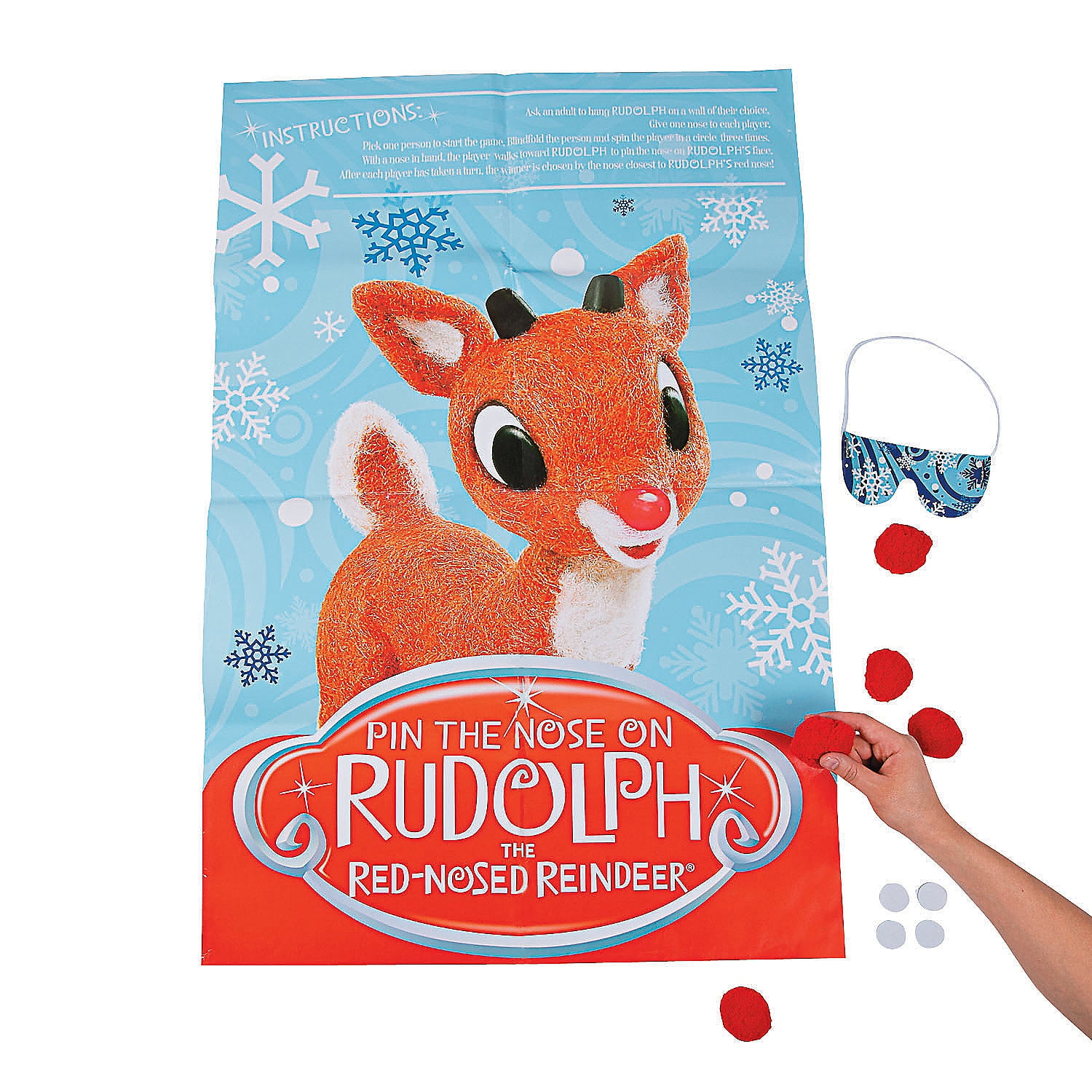 Pin The Nose On Rudolph Game - Toys - 11 Pieces - Walmart.com