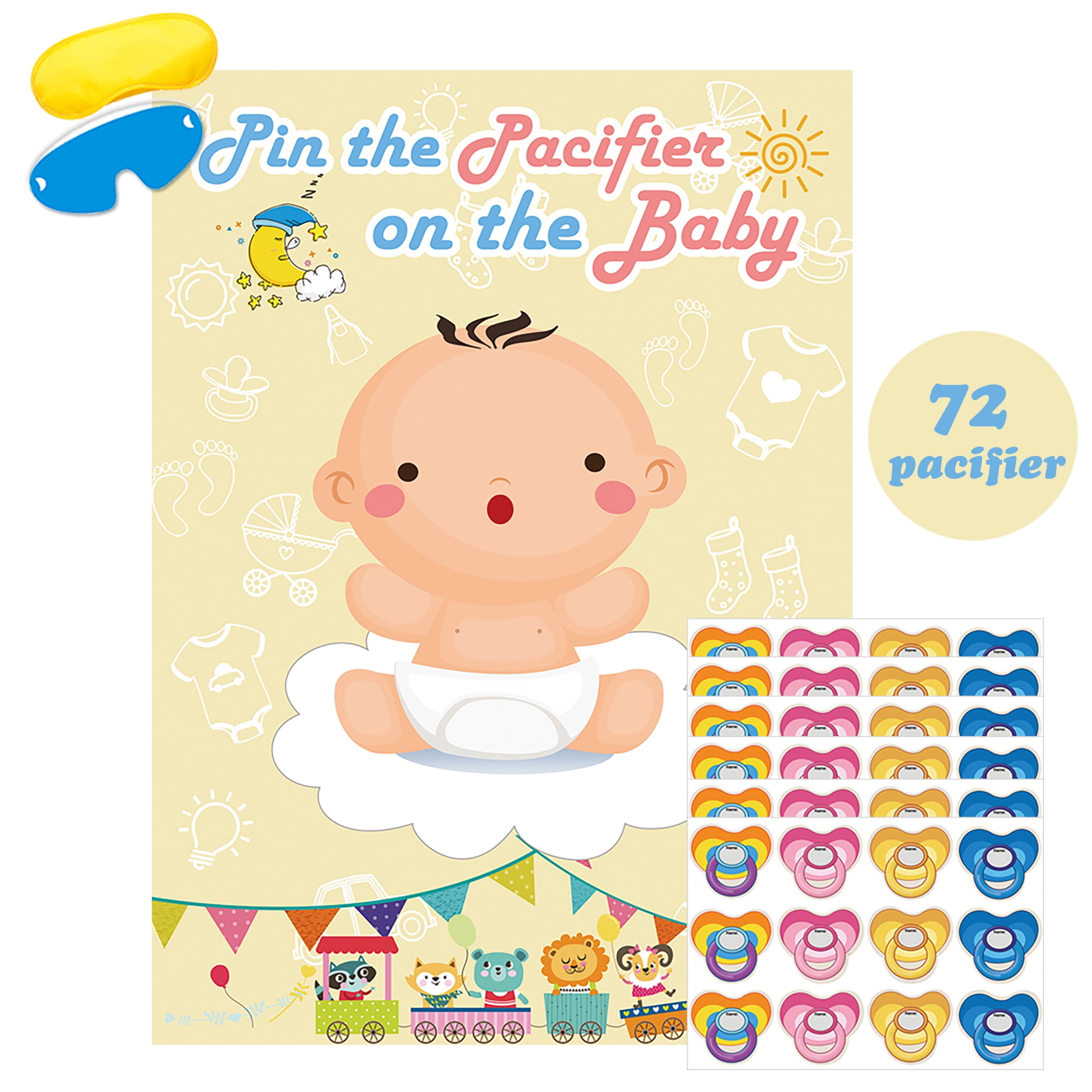 Pin The Pacifier On The Baby Game Large Baby Poster Games For Baby ...