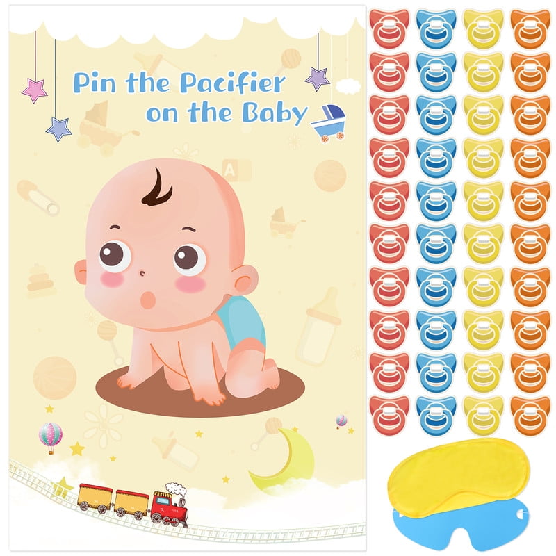 Pin The Pacifier On The Baby Game Large Baby Poster Party Games For ...