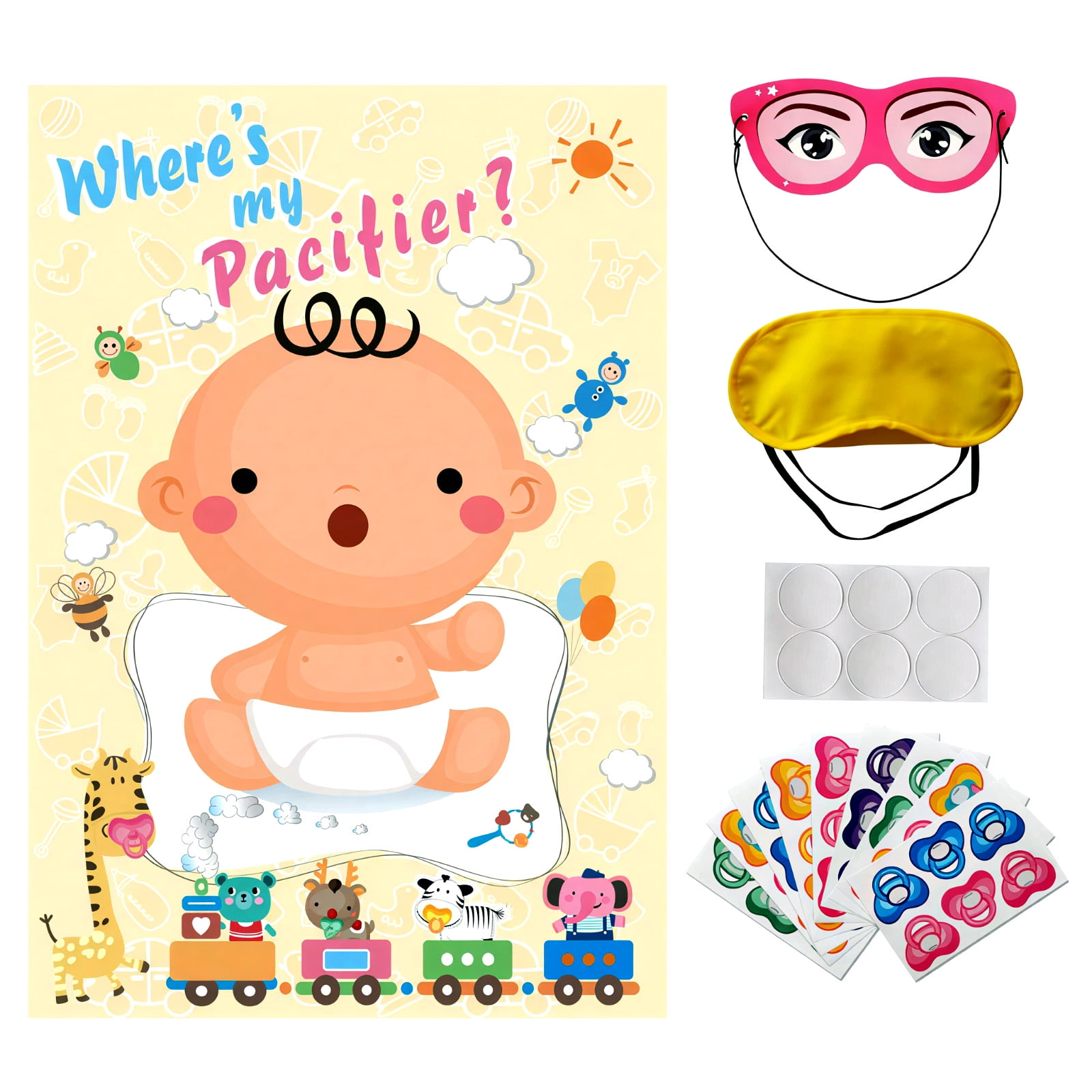 Pin The Pacifier on The Baby Game - Baby Shower Party Favors and Game ...