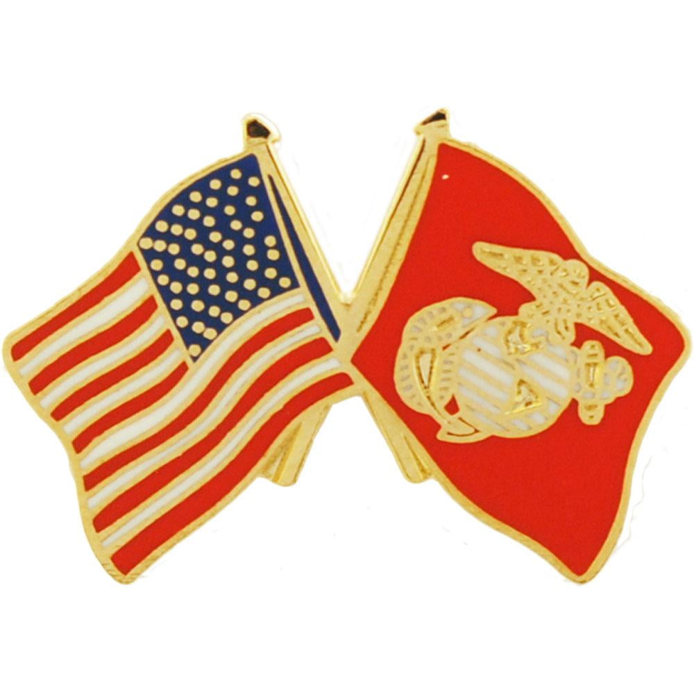 Eagle Emblems P14810 Pin - USMC, Flag, USA & USMC - Small - 1.125 in ...
