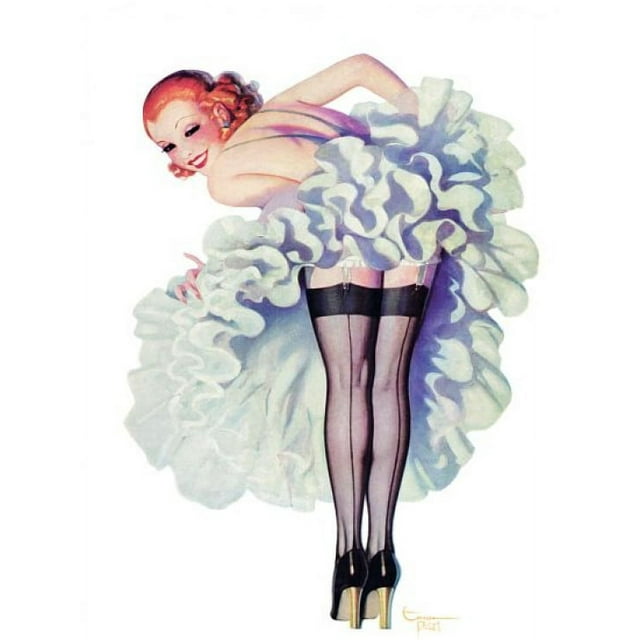 Pin Up Girl Redhead Bending Over Poster Print 36 X 54