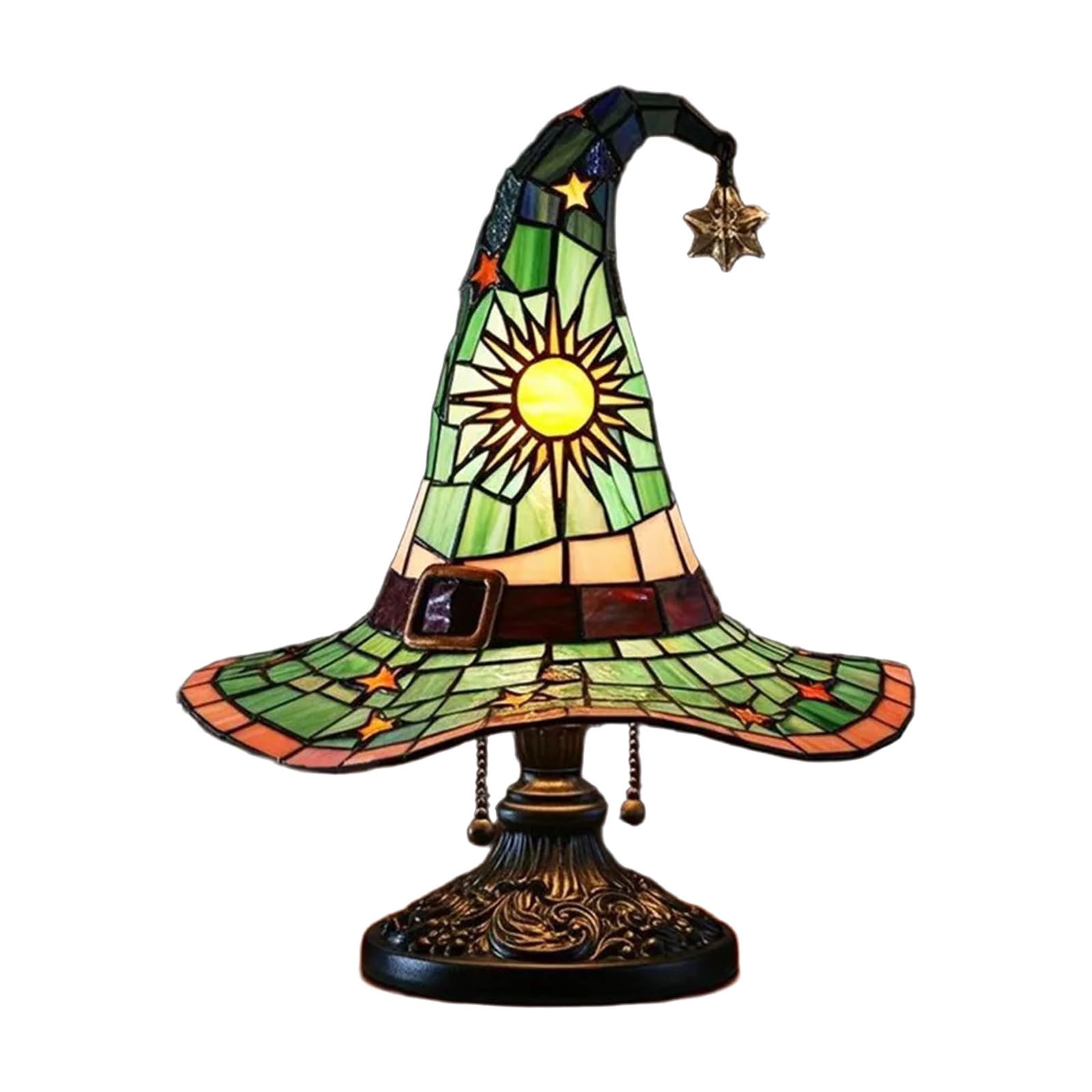 Pin-kcherry Stained Glass Witch Hat Lamps, Gothic Table Lamp, Witchy ...