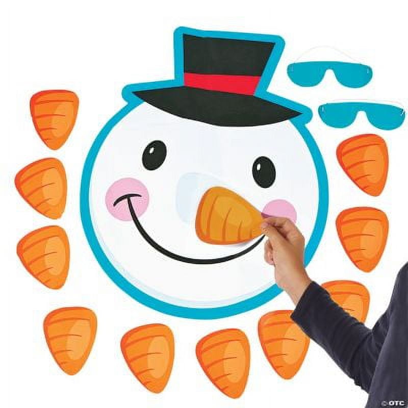 Snowman Nose Pin Game - Christmas Themed Party Game, Novelty Toy, 14 ...