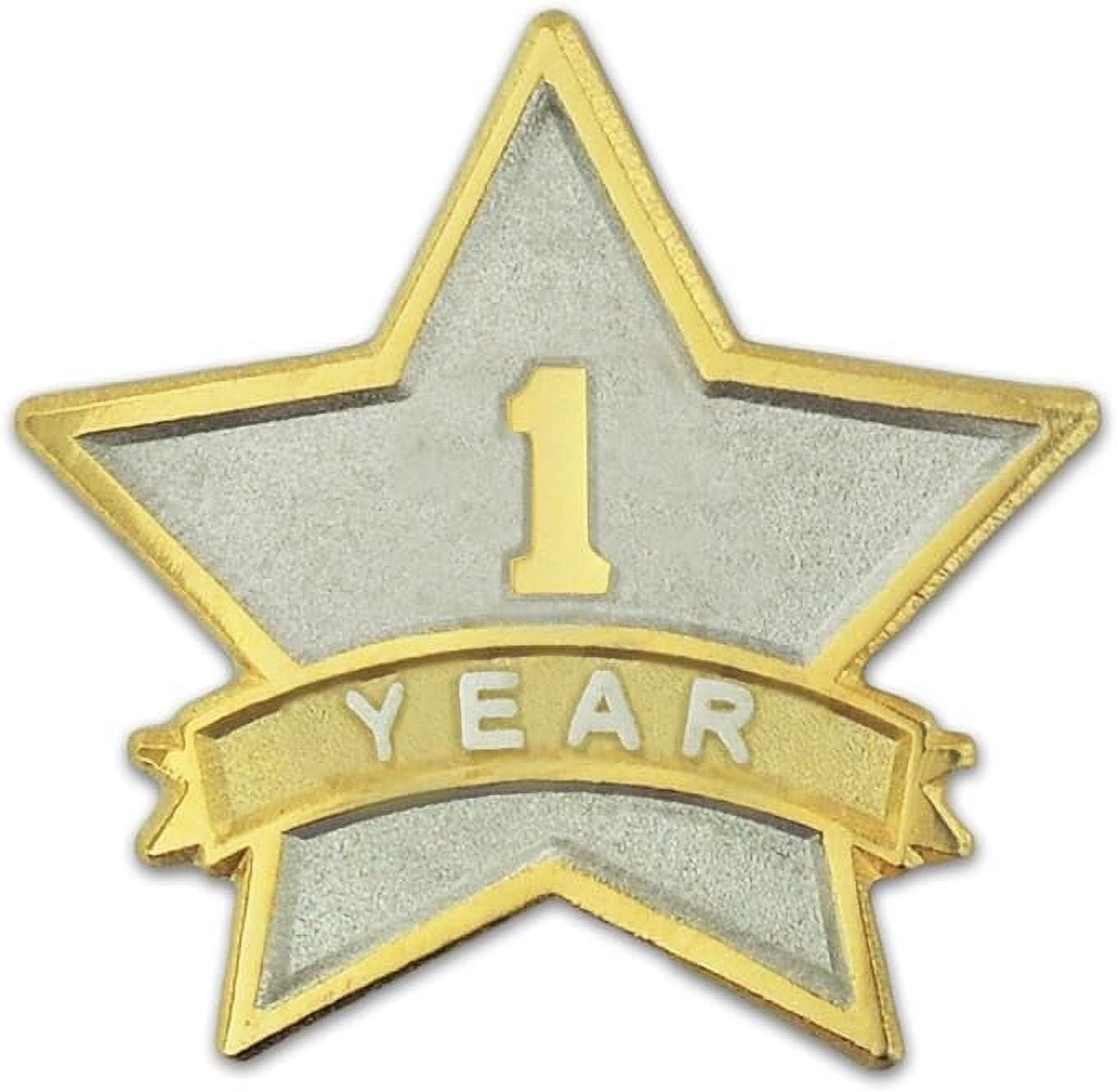 PinMart - 1 Year Service Award Star Enamel Pin - Employee Appreciation ...