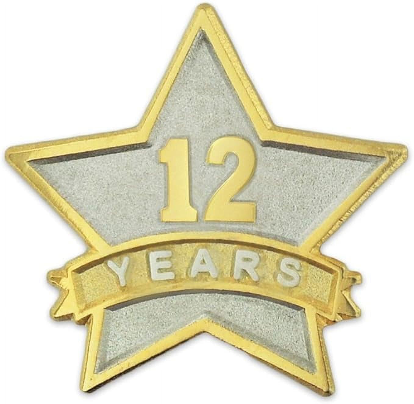 PinMart - 12 Year Service Award Star Enamel Pin - Employee Appreciation ...