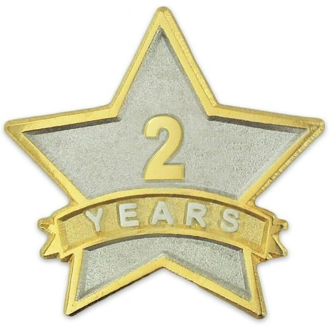 PinMart - 2 Year Service Award Star Enamel Pin - Employee Appreciation ...