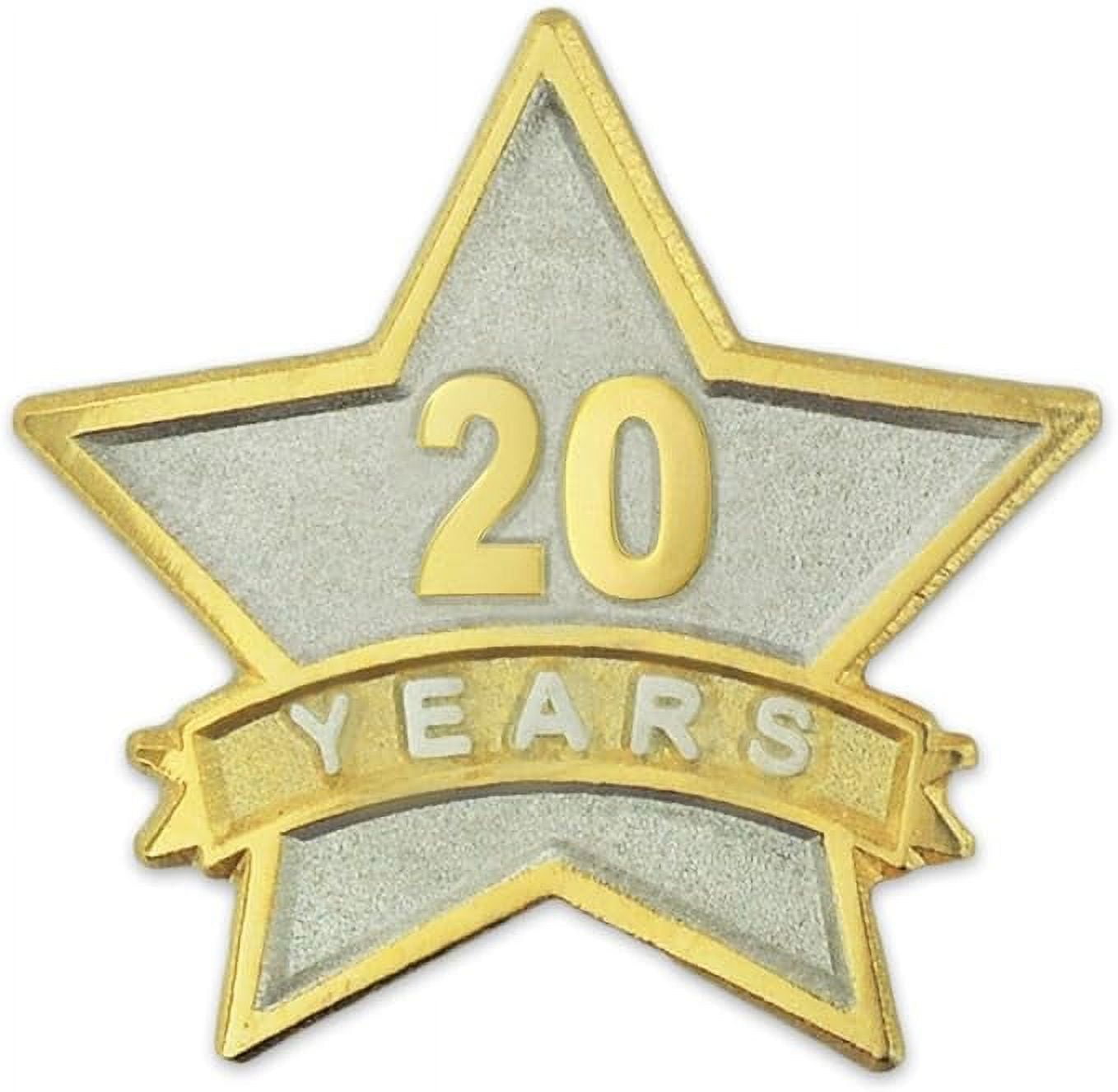 PinMart - 20 Year Service Award Star Enamel Pin - Employee Appreciation ...