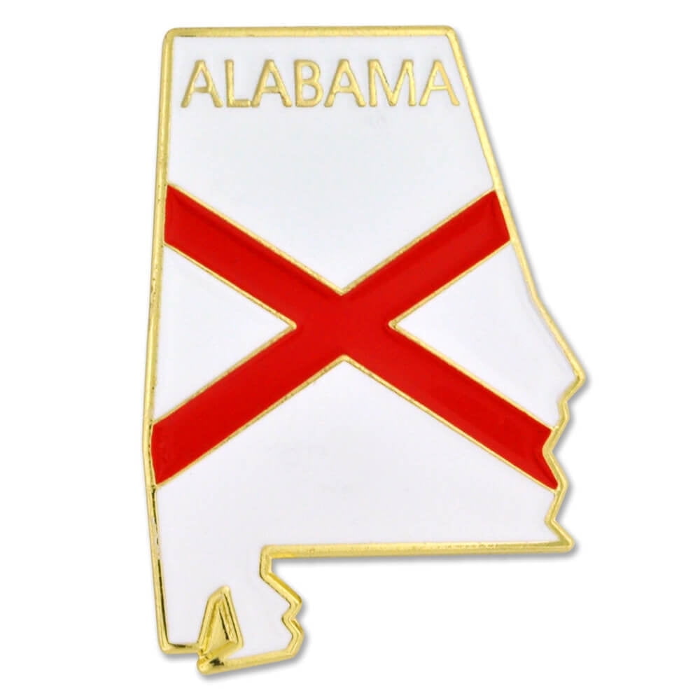 PinMart Alabama Shape Flag Enamel Pins – Gold Plated US State Lapel ...