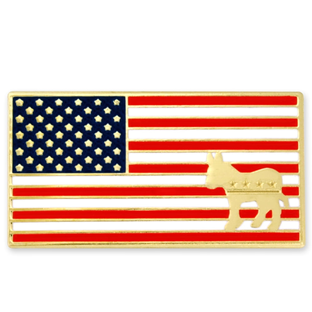 PinMart American Flag Democrat Donkey Patriotic Enamel Lapel Pin ...