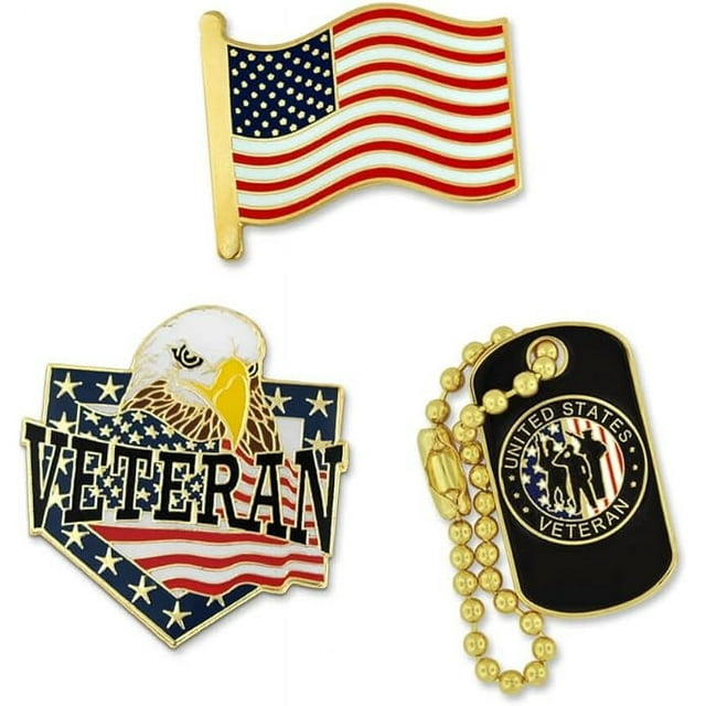 PinMart American Veteran Lapel Pin-Proud Patriotic USA Flag Enamel Pin ...