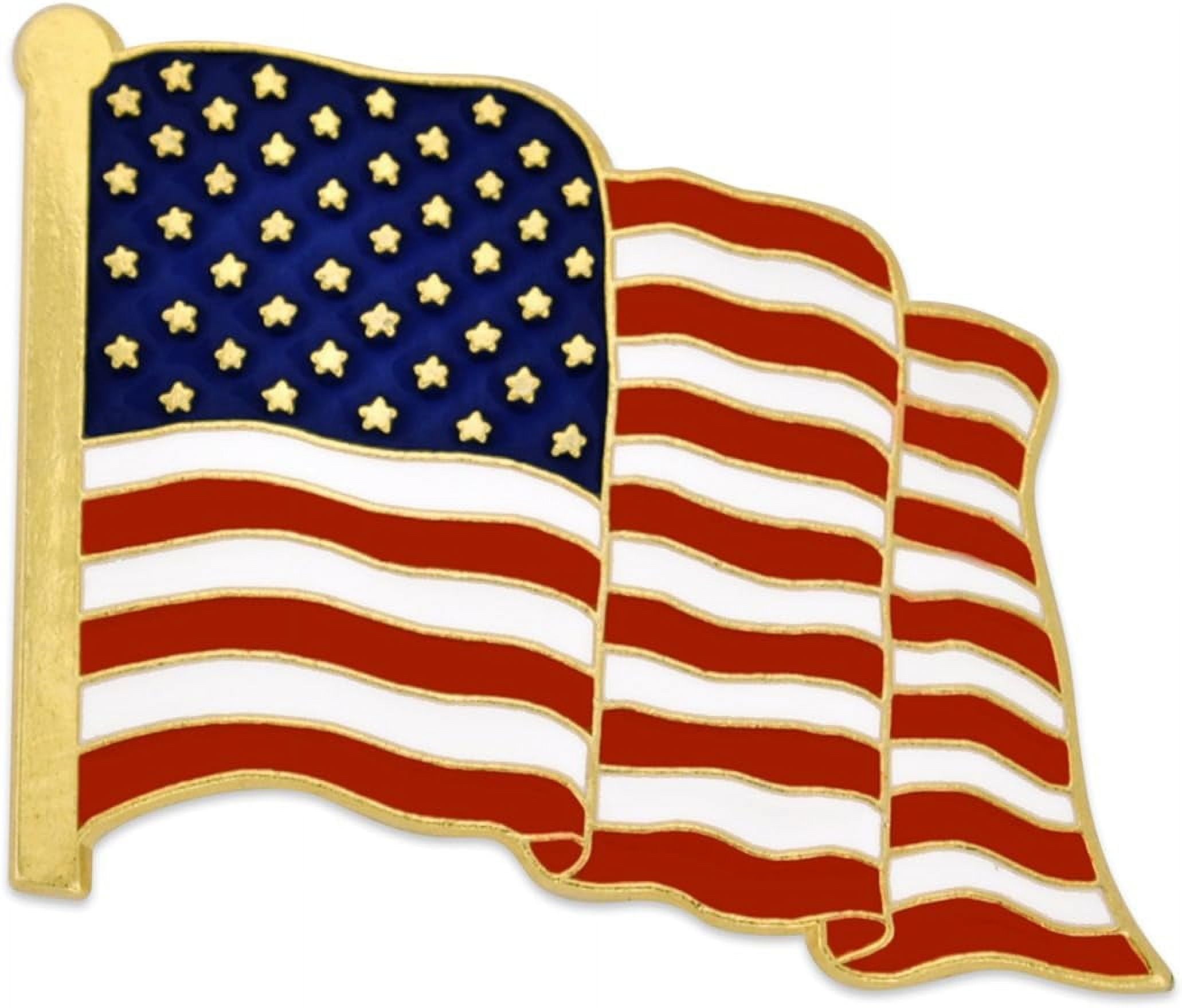 PinMart American Waving Flag Lapel Pin – 25 Pack of Unisex Patriotic ...
