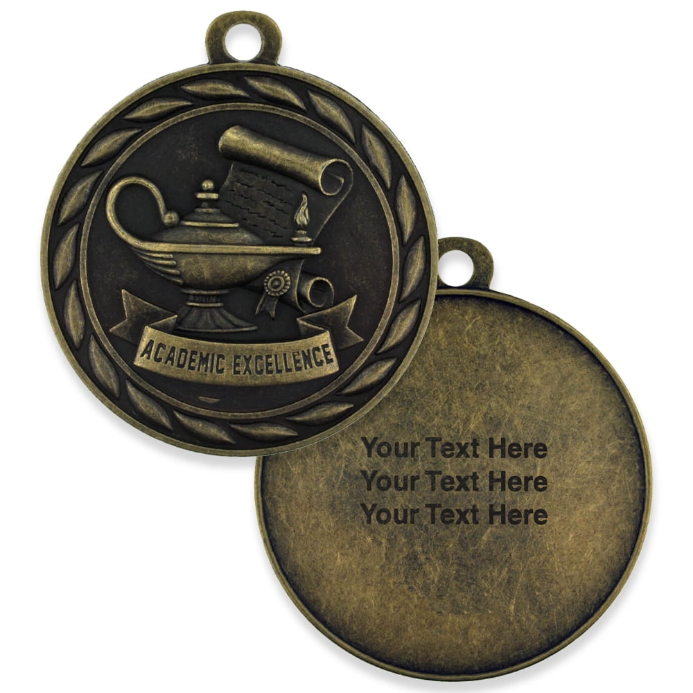 PinMart Antique Gold Academic Excellence Award Personalized School ...