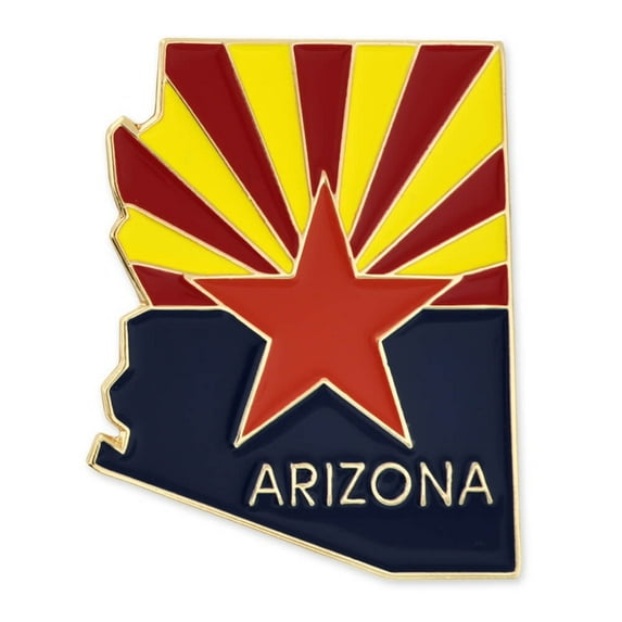 PinMart Arizona Shape Flag Enamel Pins - Gold Plated US State Lapel ...