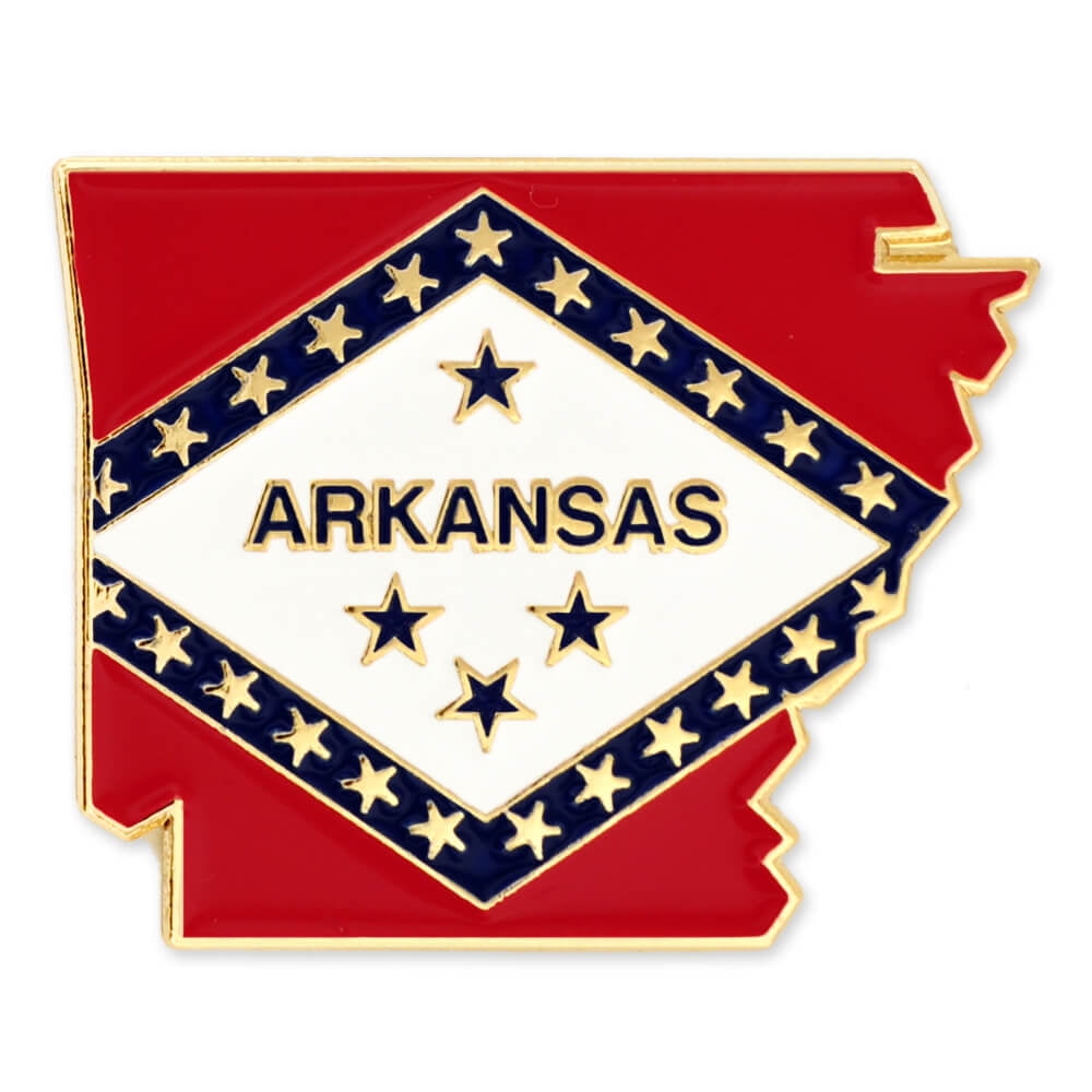 PinMart Arkansas Shape Flag Enamel Pins – Gold Plated US State Lapel ...