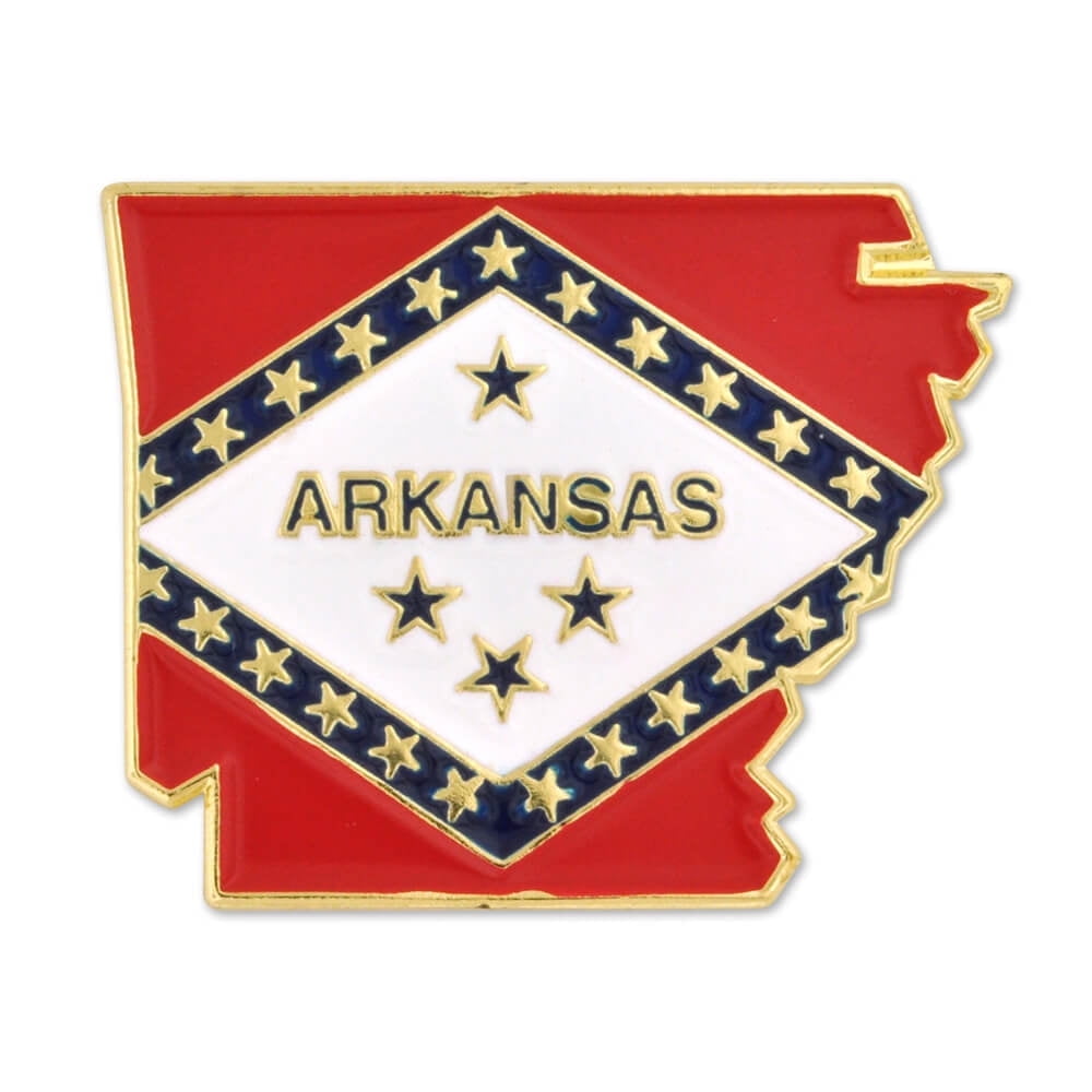 PinMart Arkansas Shape Flag Enamel Pins – Gold Plated US State Lapel ...