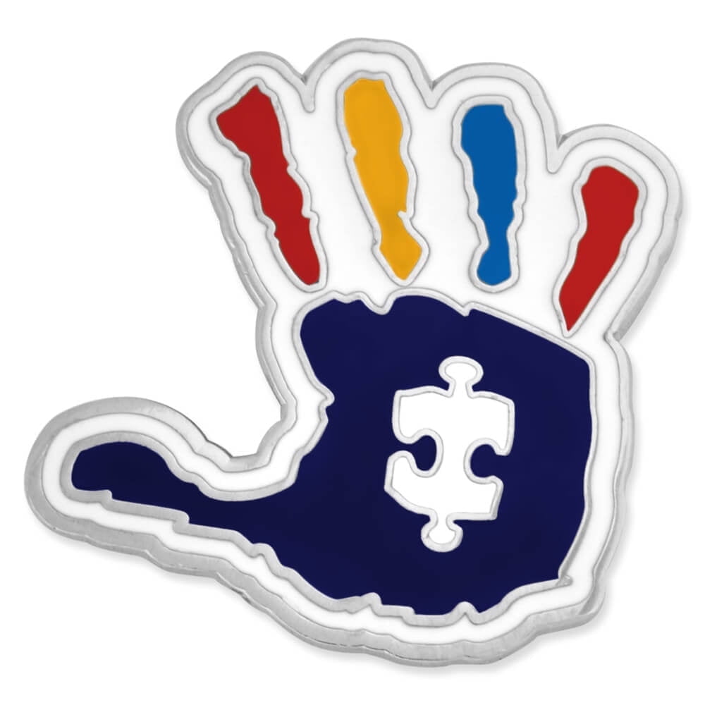 PinMart Autism Awareness Handprint Pin â Nickel Plated Enamel Lapel Pin ...